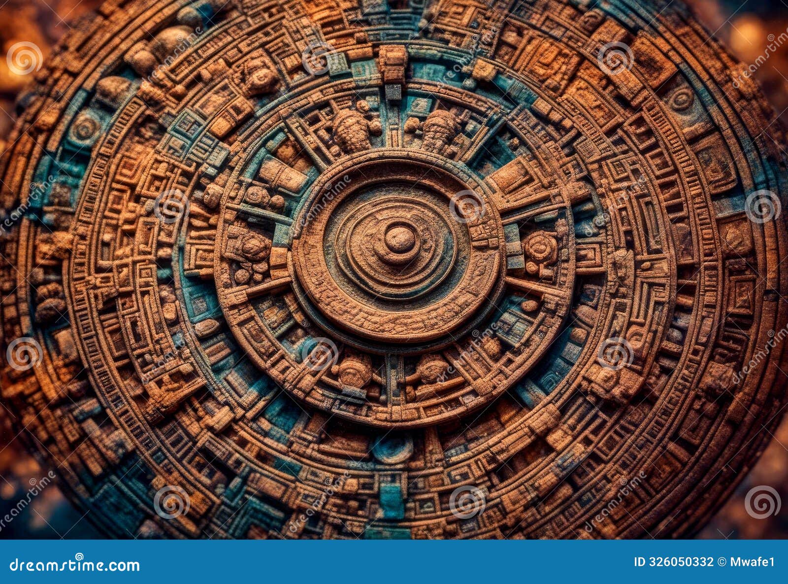 Calendar Mayan Computer Abstract Ancient Background Collage Color ...
