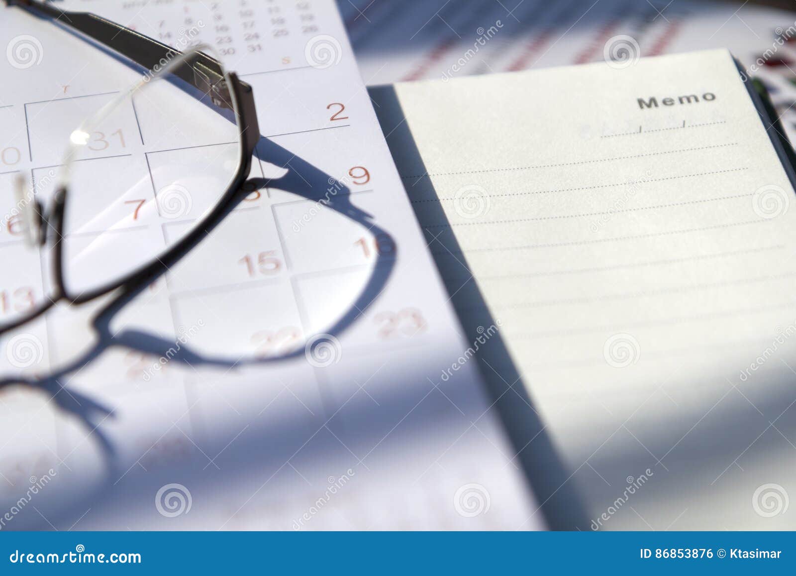 Calendar and Memorandum stock photo. Image of time, paper - 86853876