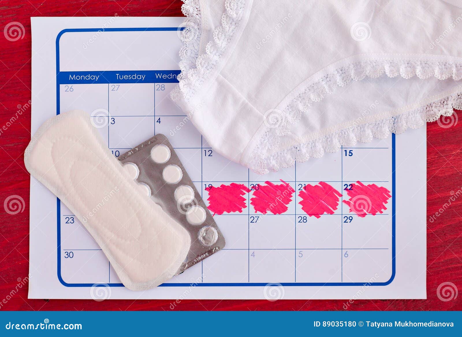The Calendar for the Menstruation Counting Stock Photo - Image of care ...