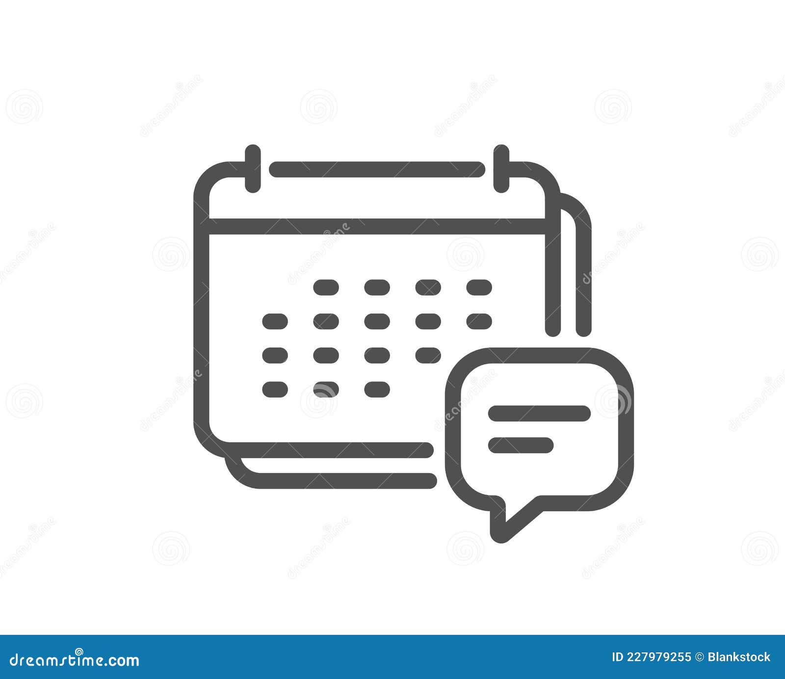 Calendar Message Line Icon. Schedule Planner Sign. Vector Stock Vector ...