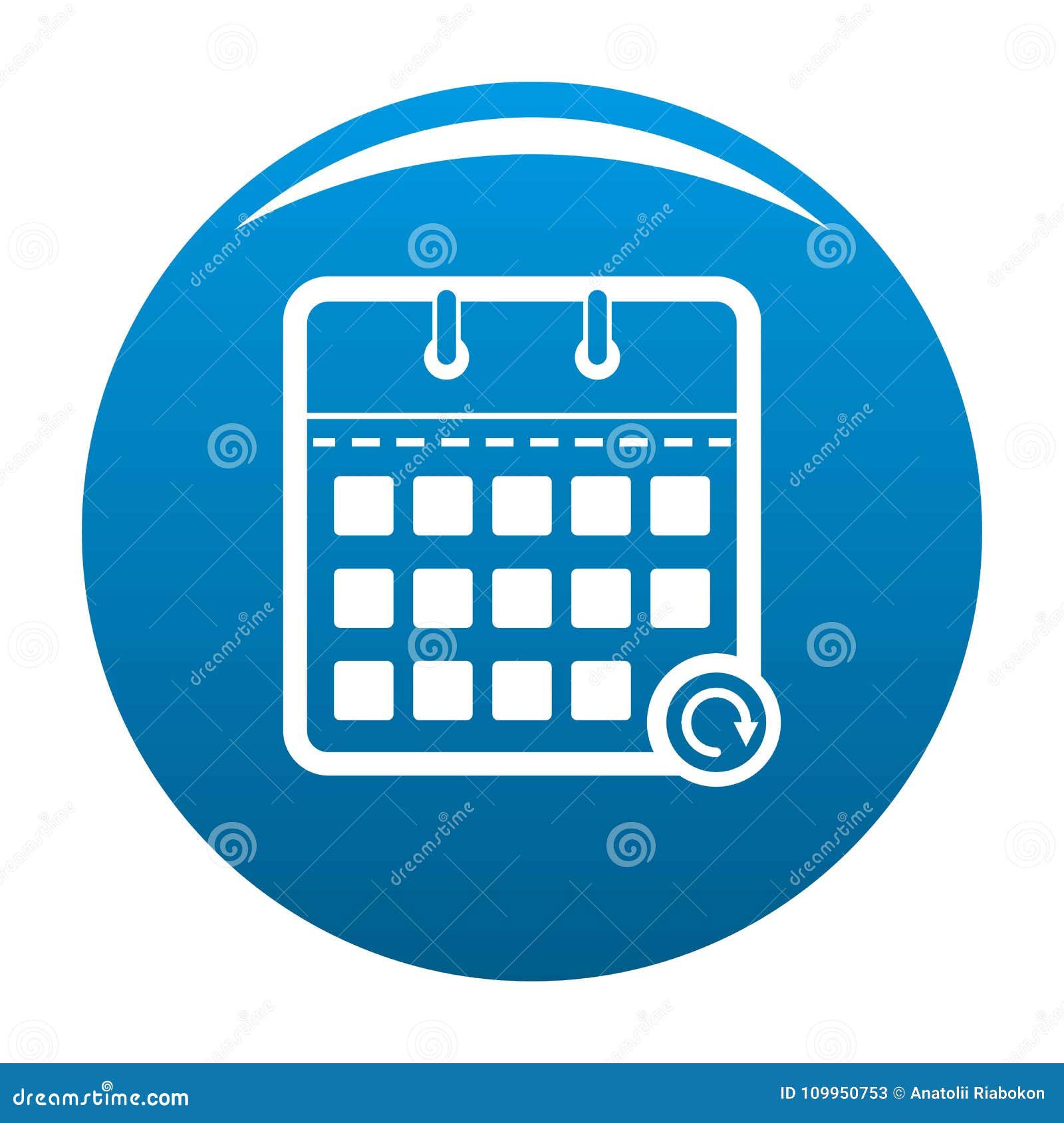 Calendar Mobile Icon Blue Vector Stock Vector - Illustration of event ...