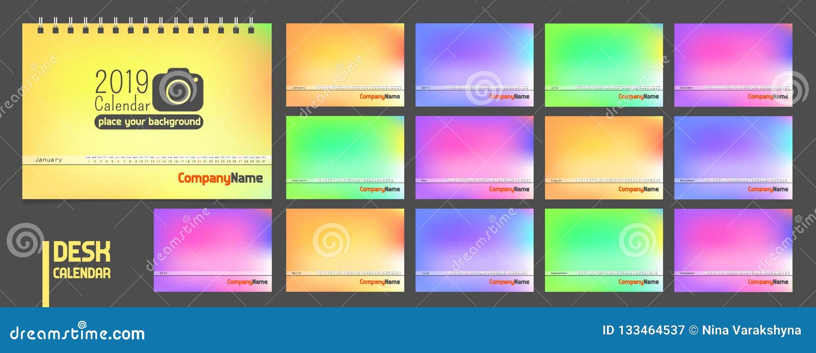 2019 Calendar. Modern Minimal Stylish Universal for All Countries ...