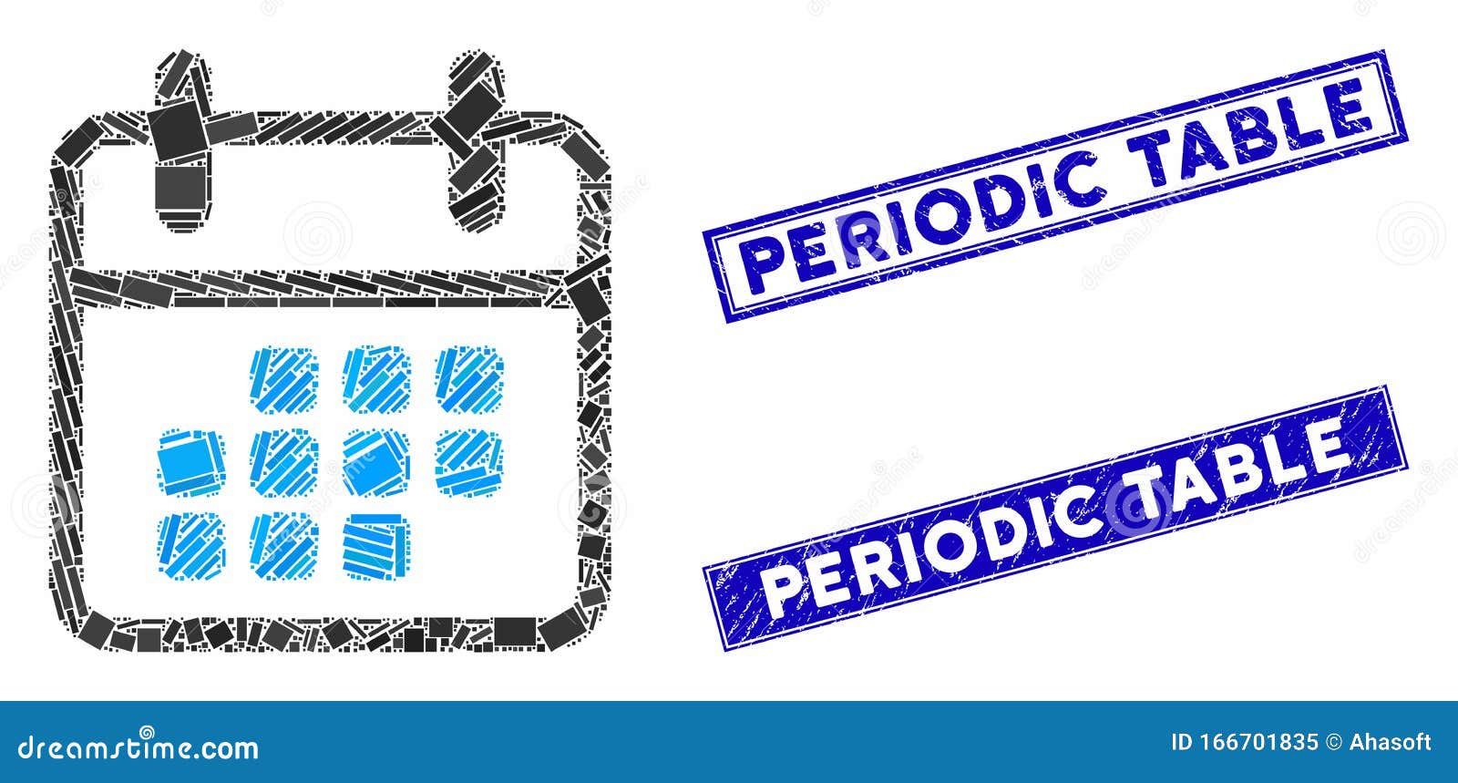 Calendar Month Mosaic and Grunge Rectangle Seals Stock Illustration ...