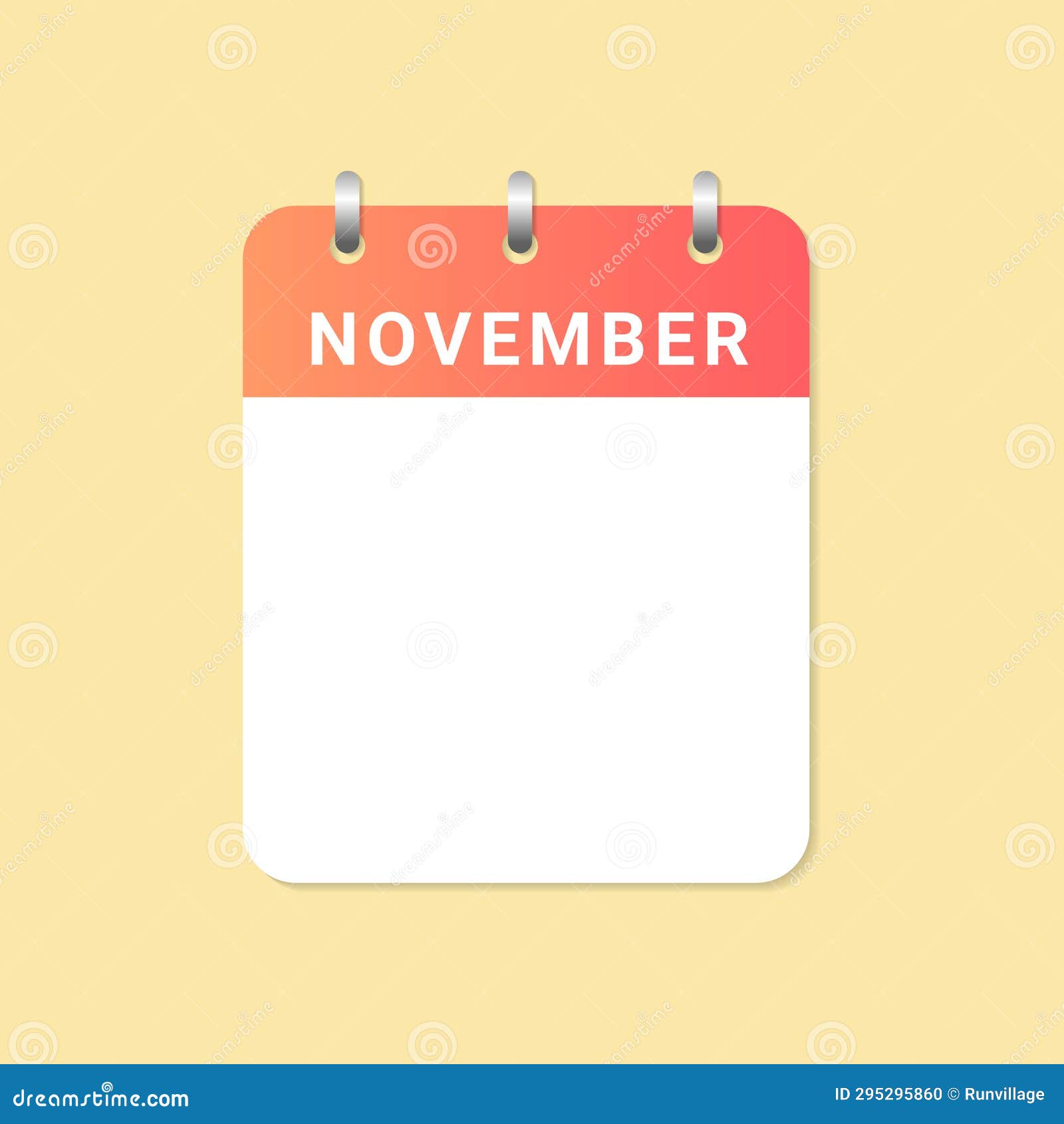 Daily Calendar Note of November Month on White Paper Note Stock Vector ...