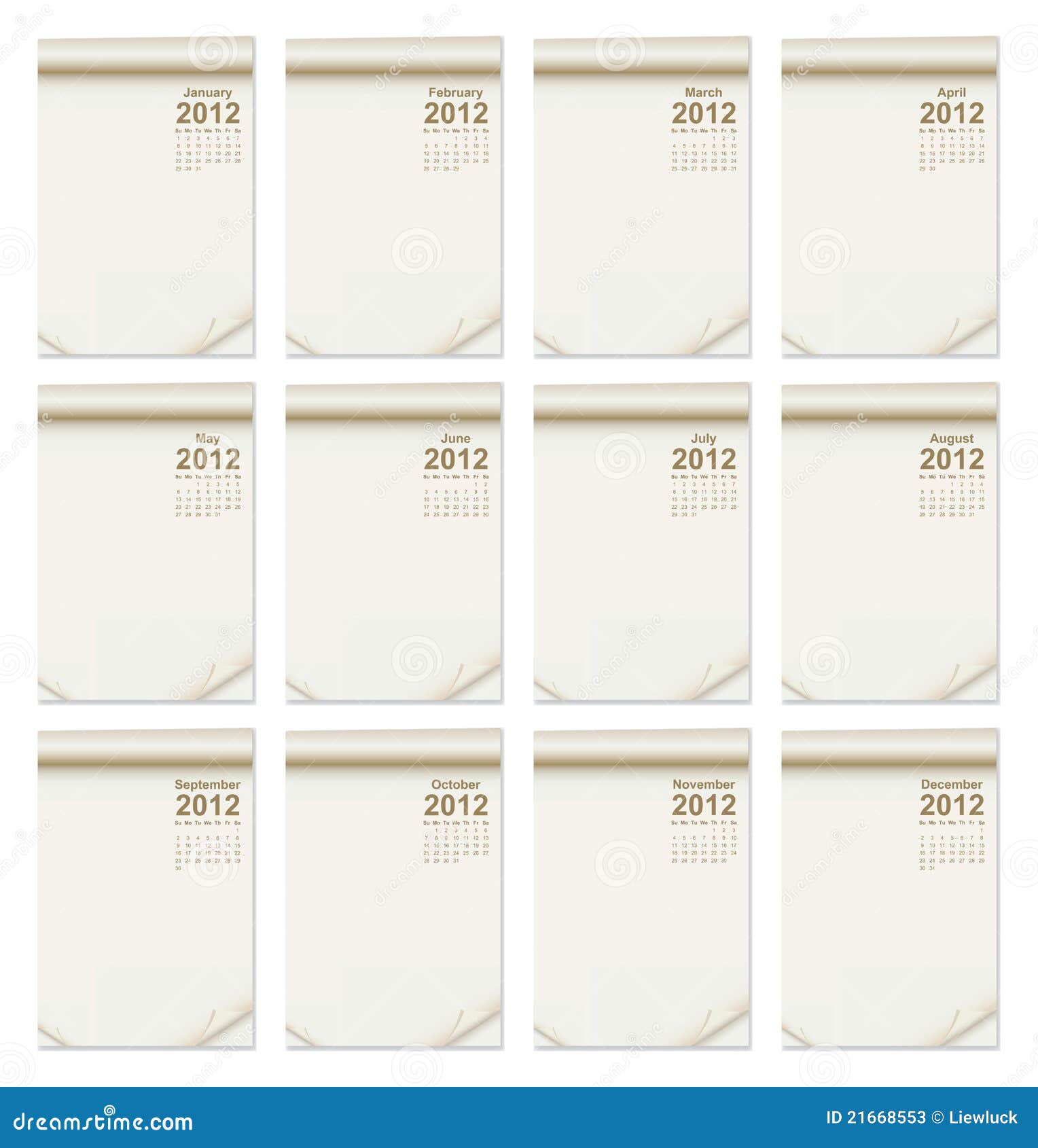 Calendar on note paper stock illustration. Illustration of abstract ...