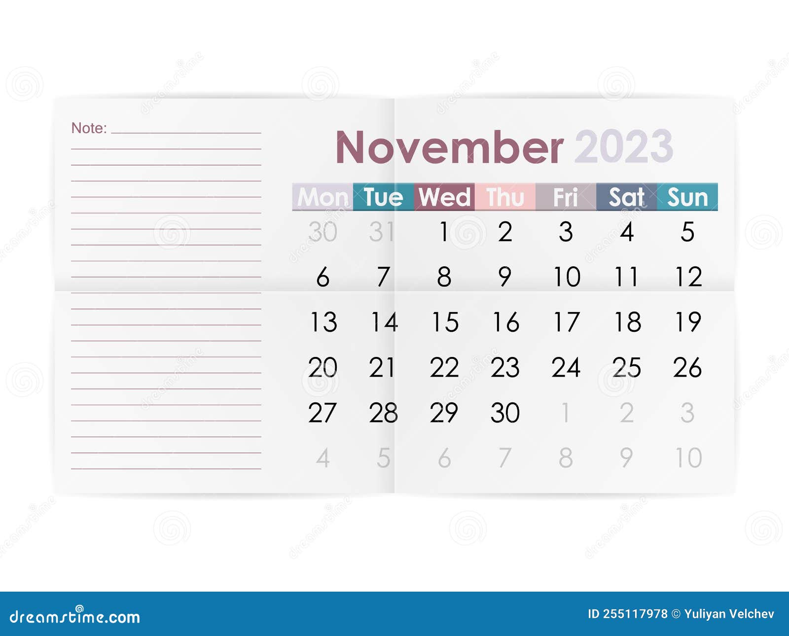 November 2023 Year- Calendar 2023 Template, Desk Calendar 2023 Year ...