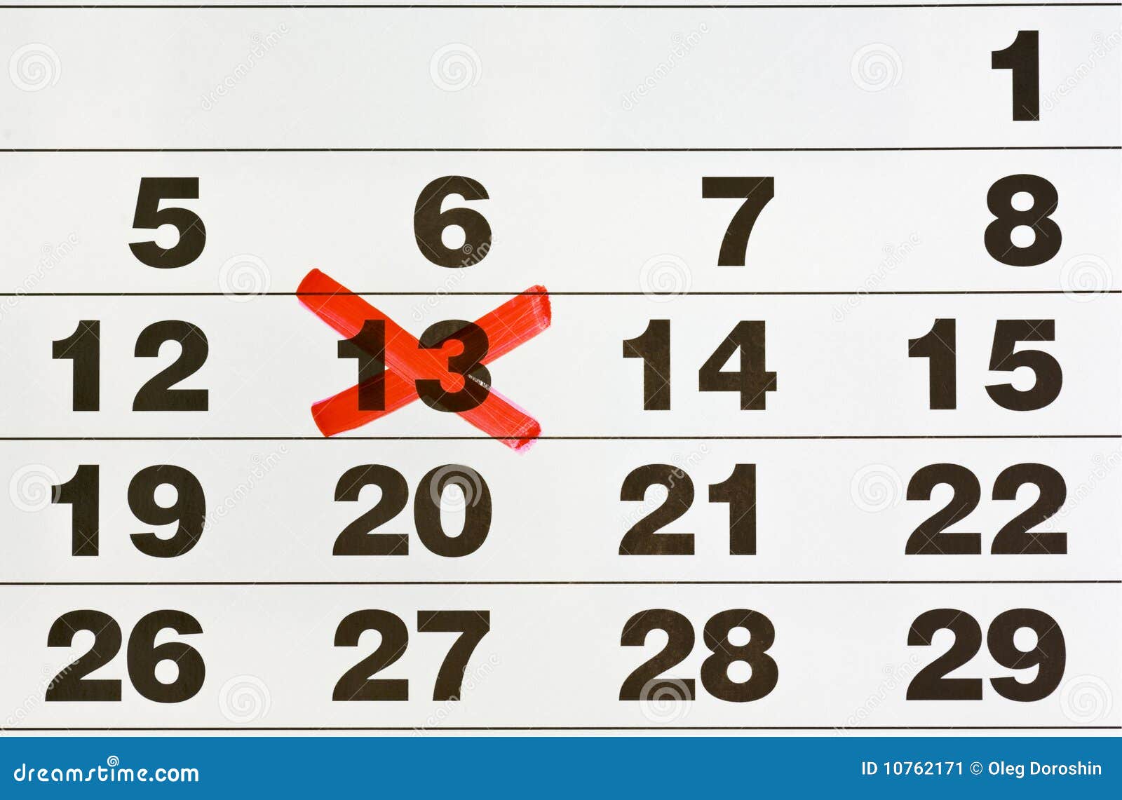 Calendar with the Number 13 Stock Image - Image of document, foreground ...
