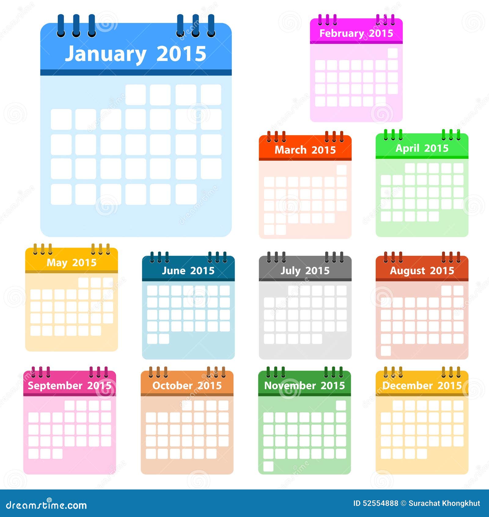 Calendar Number Icon Set stock vector. Illustration of office - 52554888
