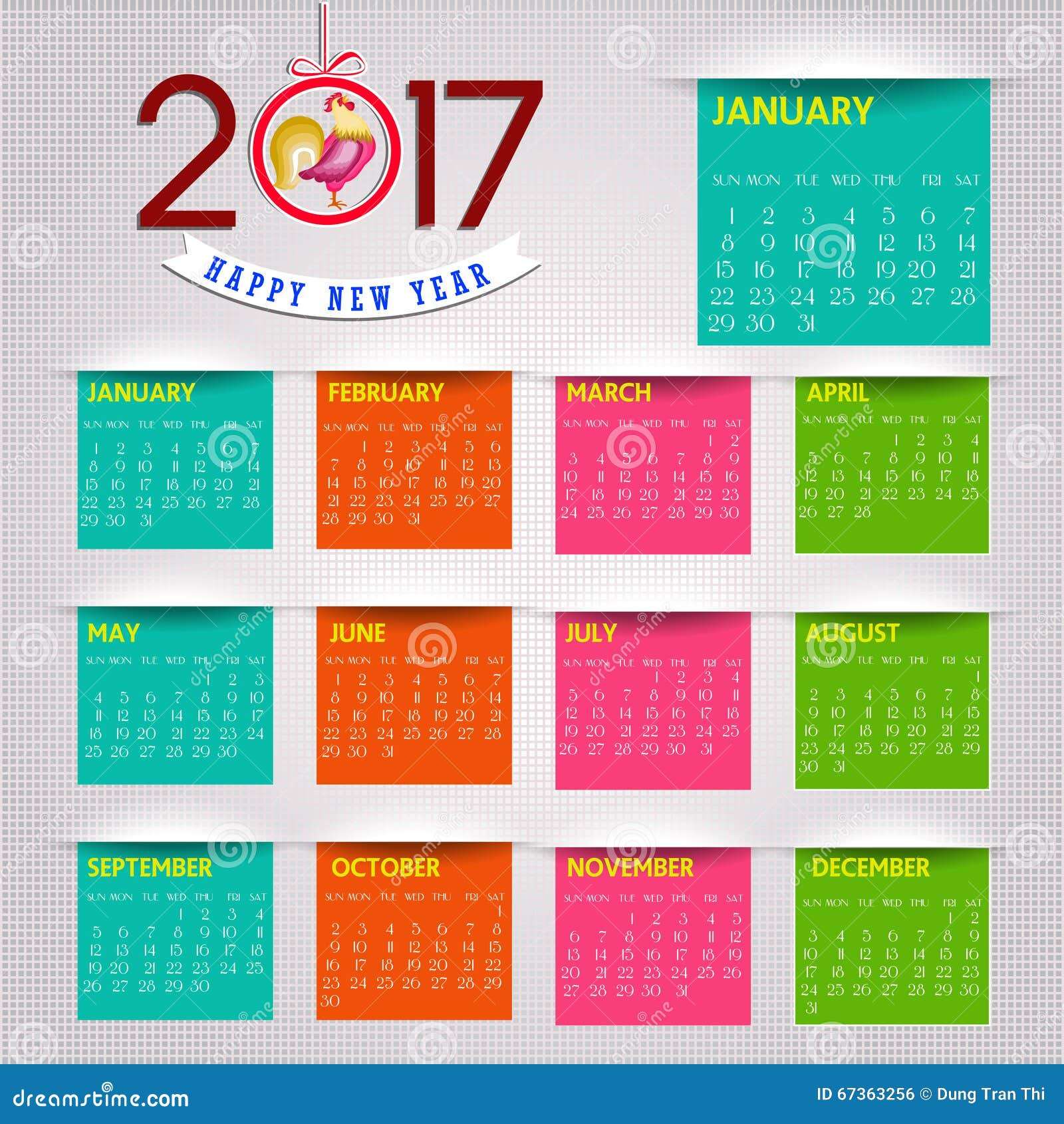 Calendar for 2017 Object for Design Element Stock Vector - Illustration ...