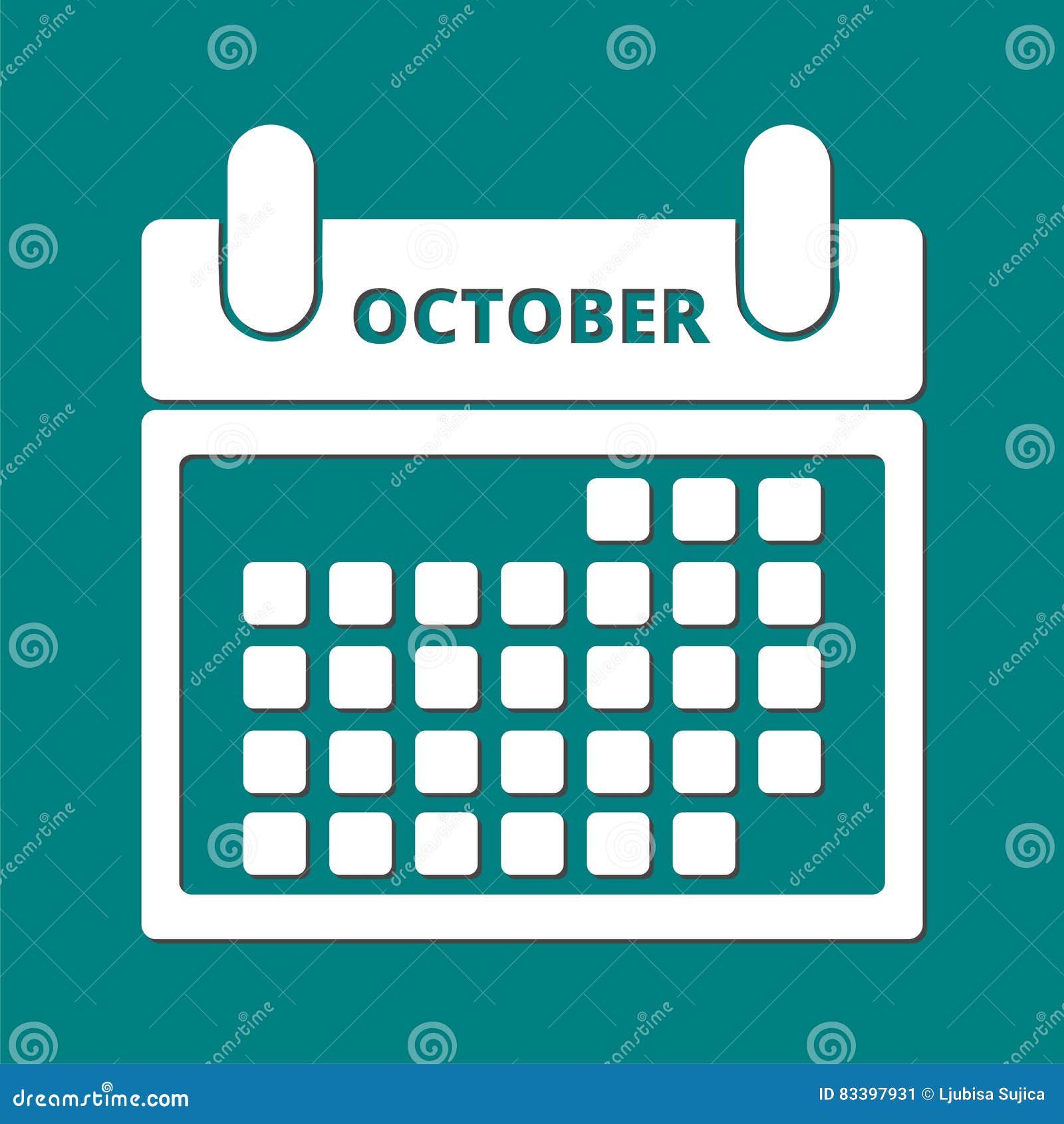 Calendar October stock vector. Illustration of monthly - 83397931