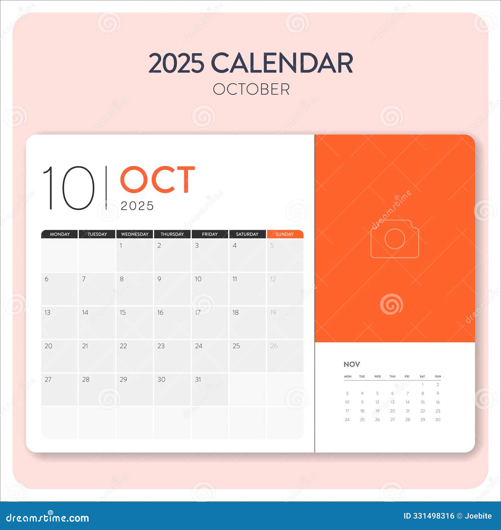 October 2025 Year- Calendar 2025 Template, Desk Calendar 2025 Year ...