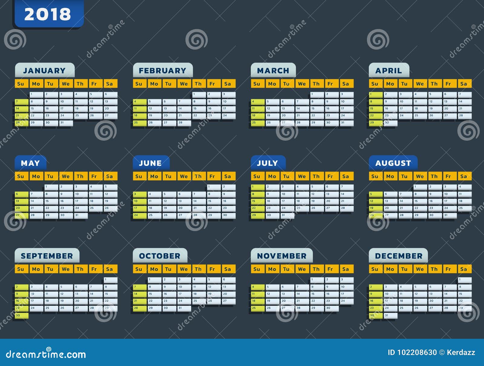 Calendar office design stock vector. Illustration of calendar - 102208630