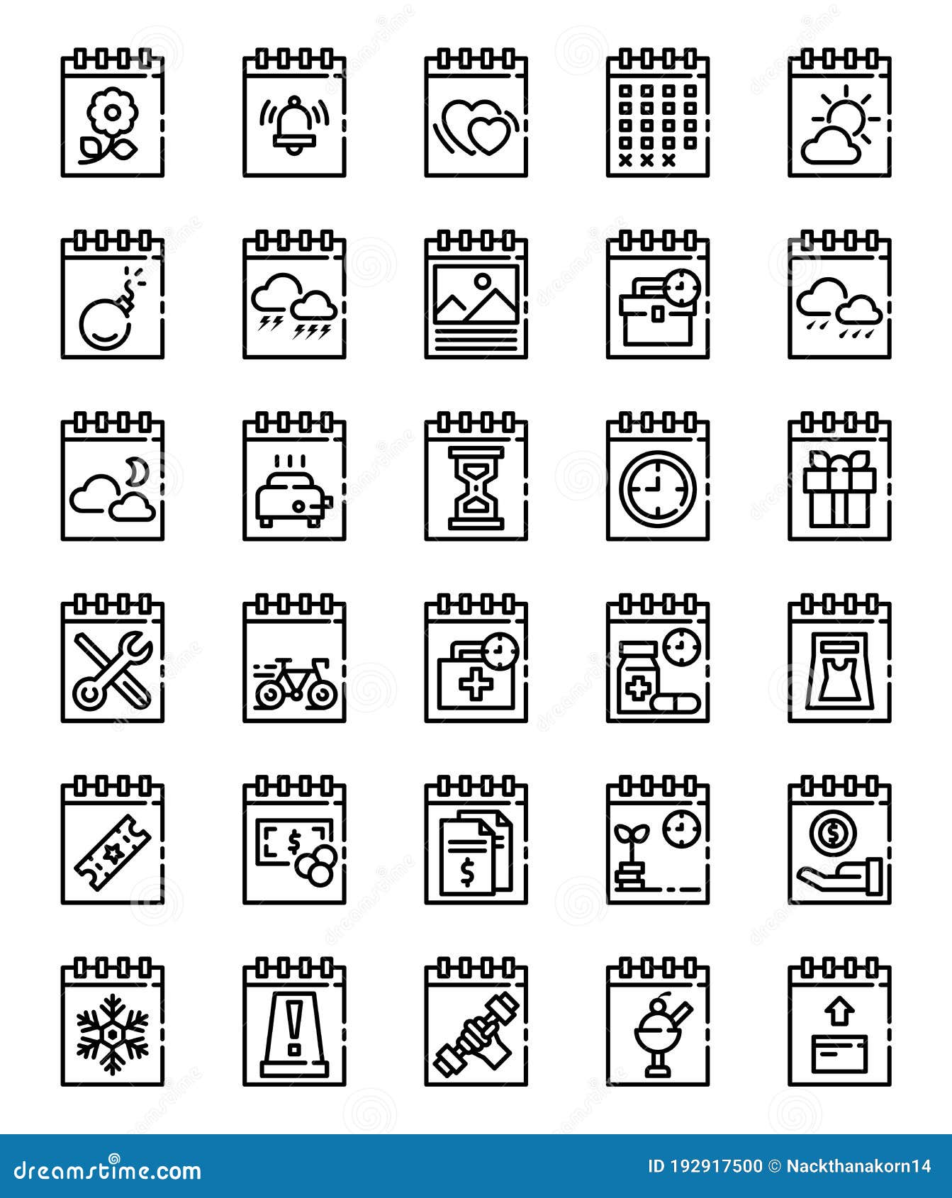 Calendar Date Outline stock vector. Illustration of printing - 192917500