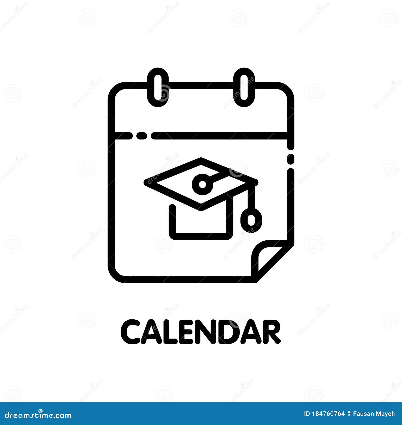 Calendar Outline Icon Style Design Illustration on White Background ...