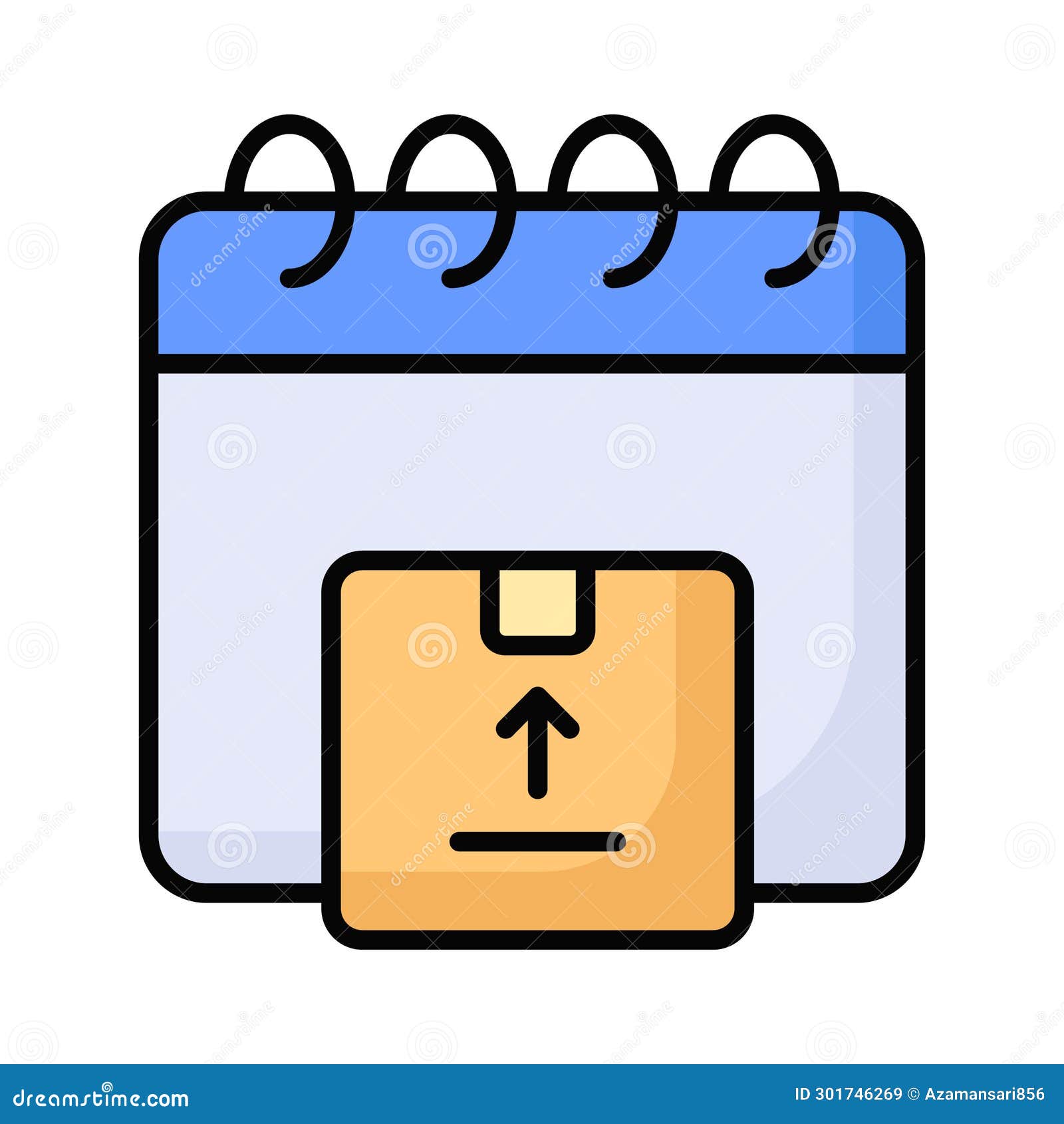Calendar with Package Denoting Concept Icon of Parcel Date, Parcel ...