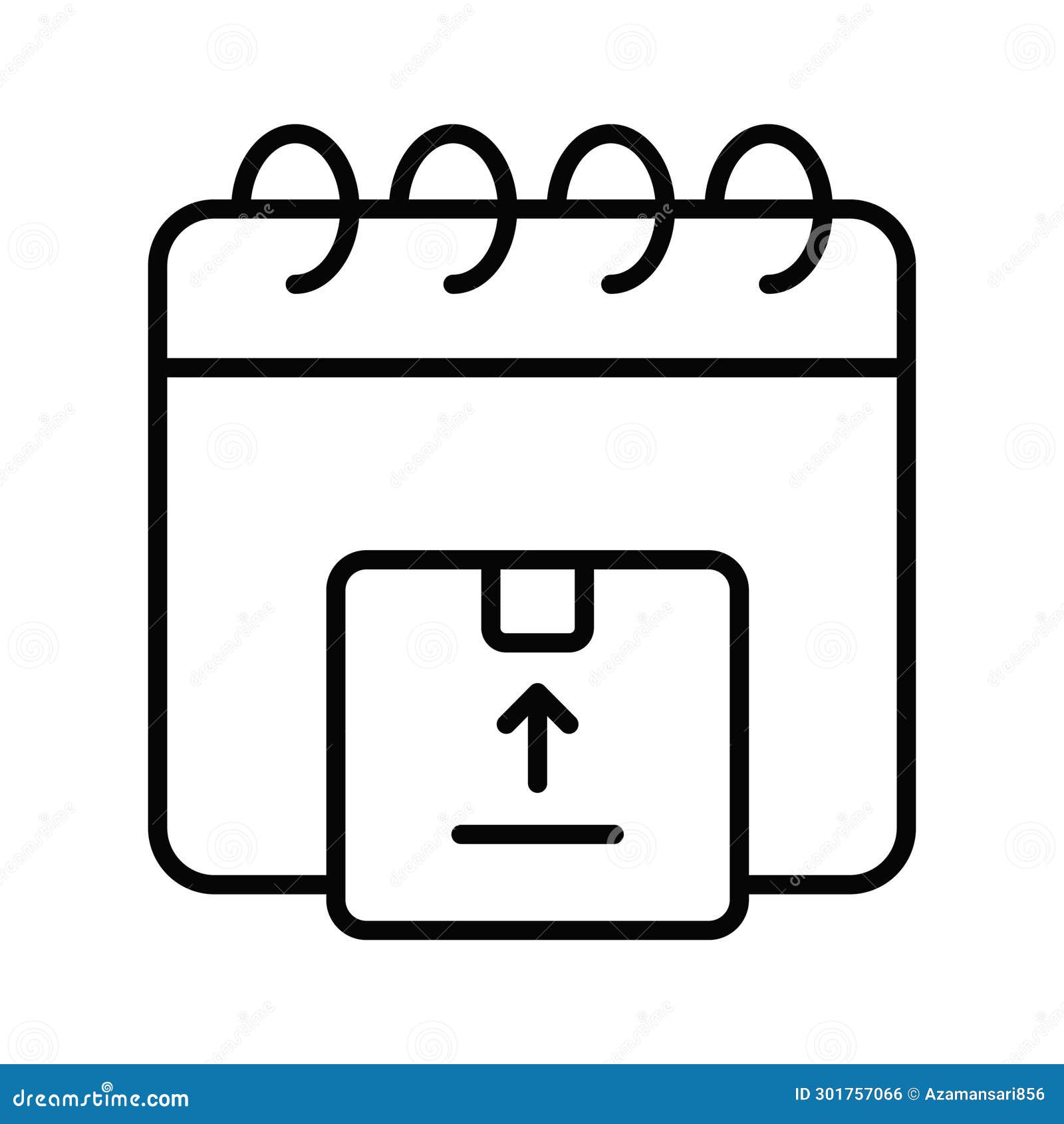 Calendar with Package Denoting Concept Icon of Parcel Date, Parcel ...