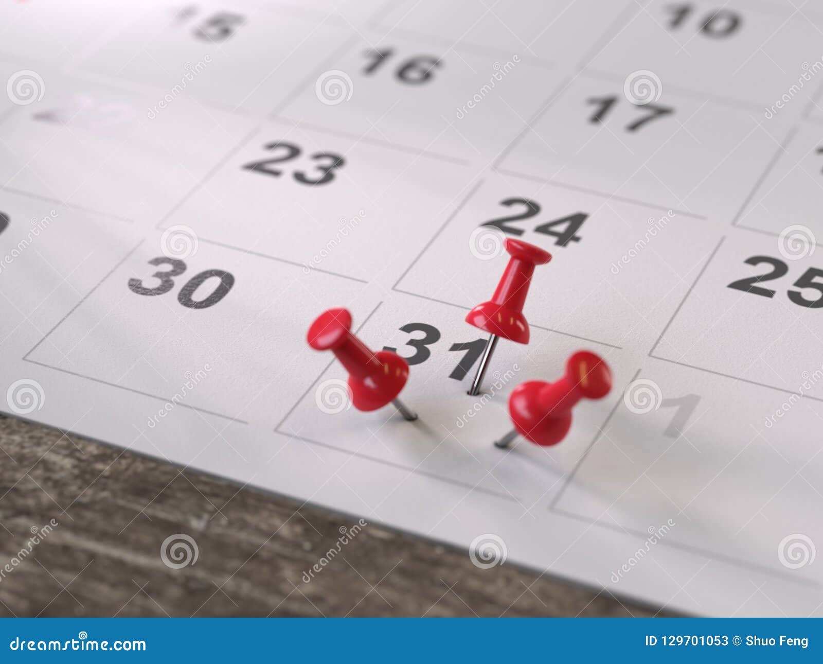 Calendar Page with Drawing-pins, Stock Image - Image of future ...