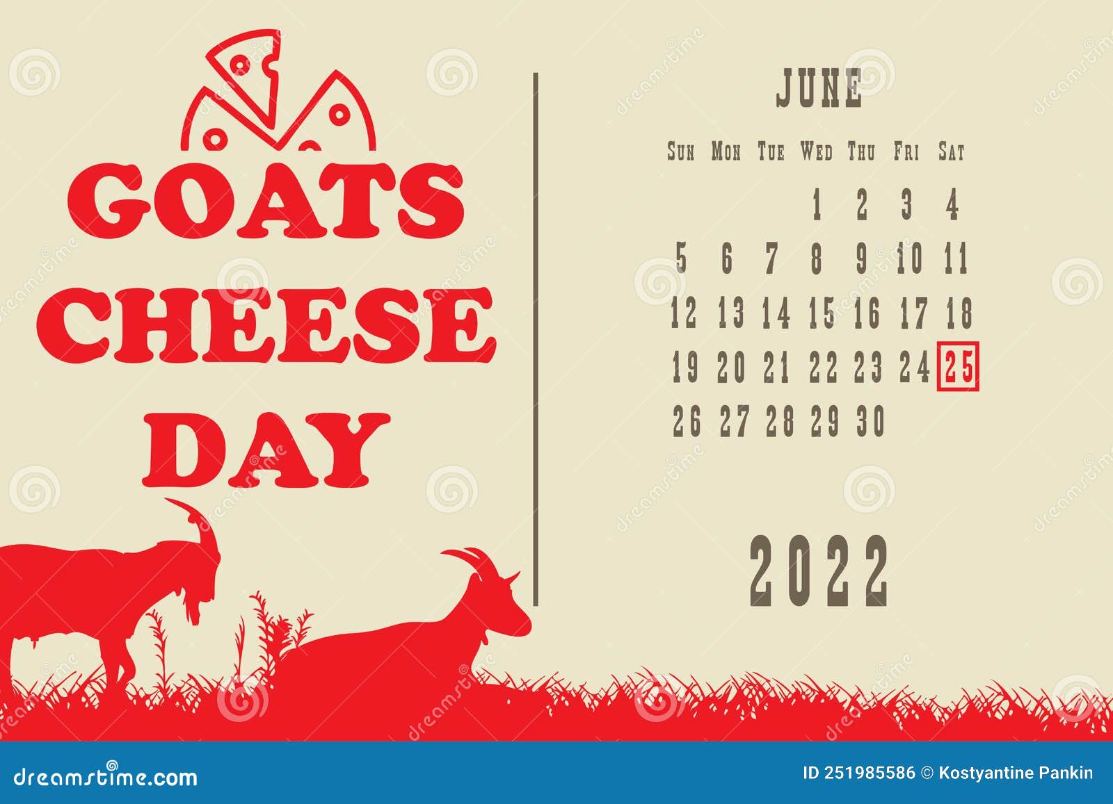 Goats Cheese Day stock vector. Illustration of livestock - 251985586
