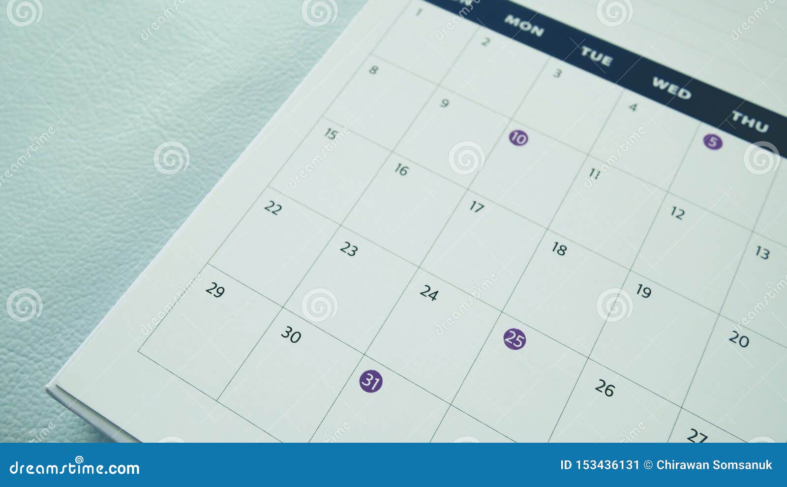 Calendar Page in Pastel Tone Stock Image - Image of number, planner ...