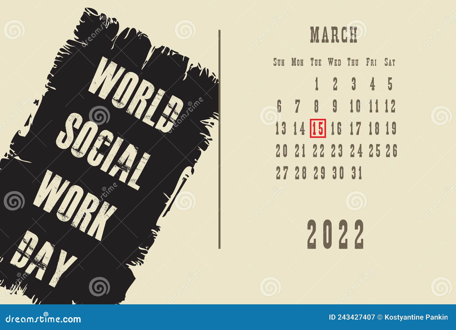 Calendar Page Social Work Day Stock Vector - Illustration of success ...