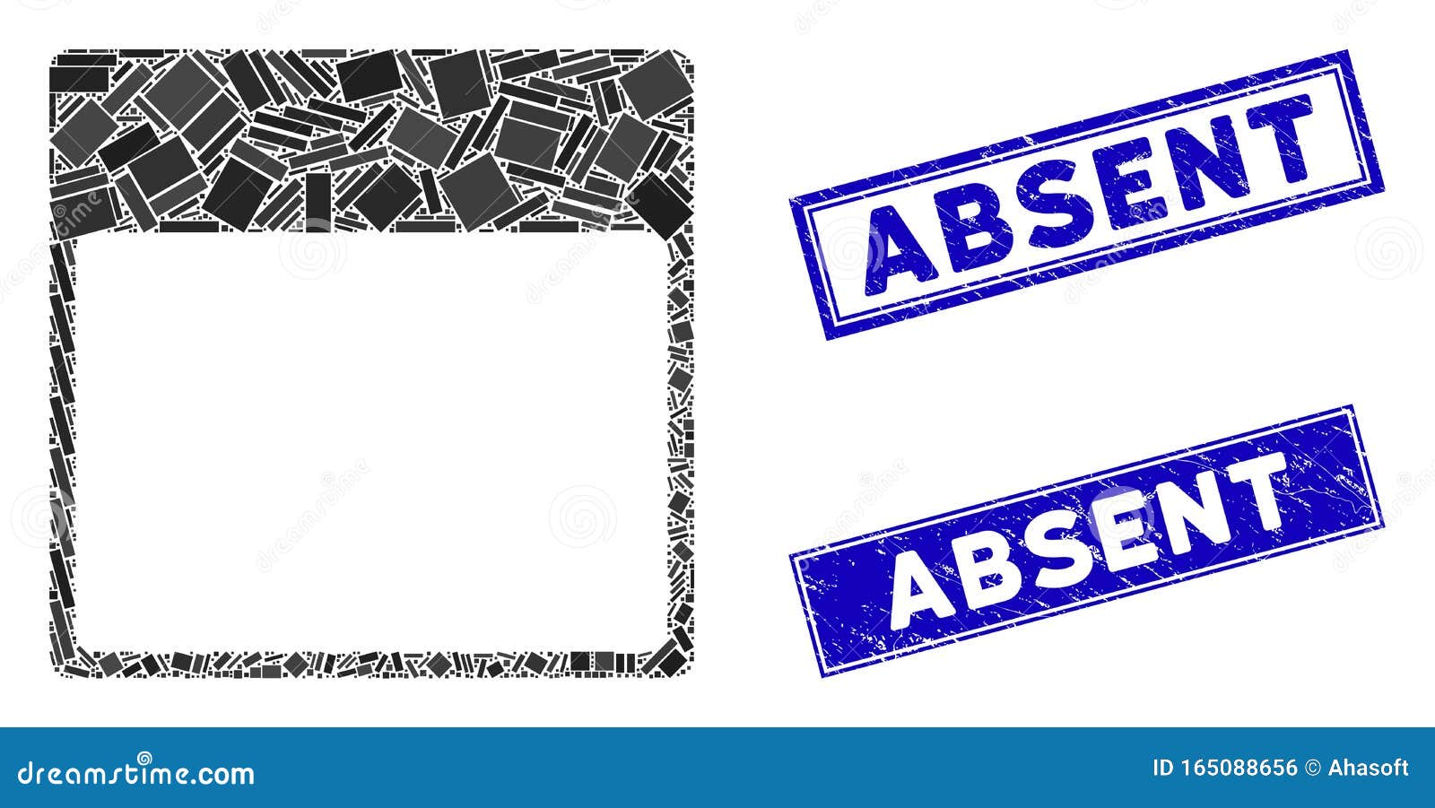 Calendar Page Template Mosaic and Grunge Rectangle Absent Seals Stock ...