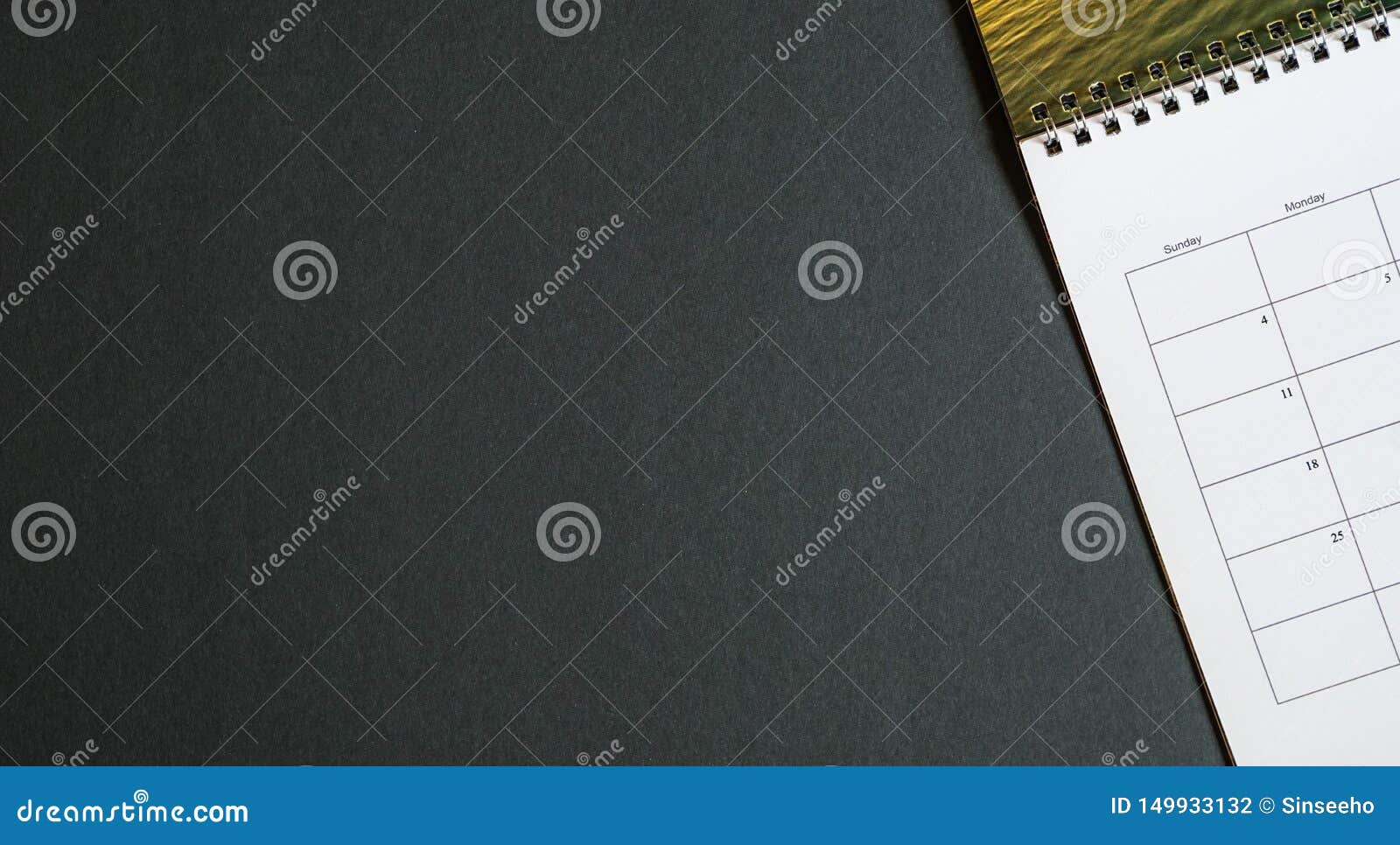 Calendar page top view stock photo. Image of agenda - 149933132
