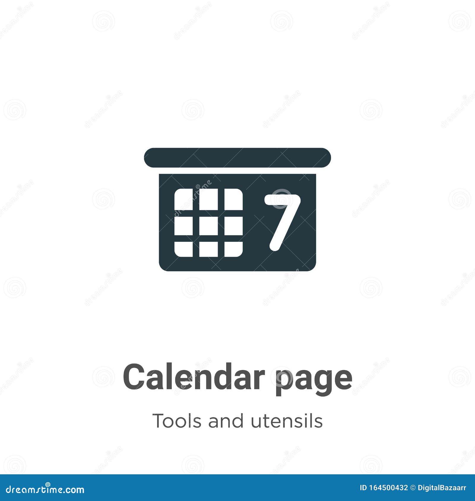 Calendar Page Vector Icon on White Background. Flat Vector Calendar ...