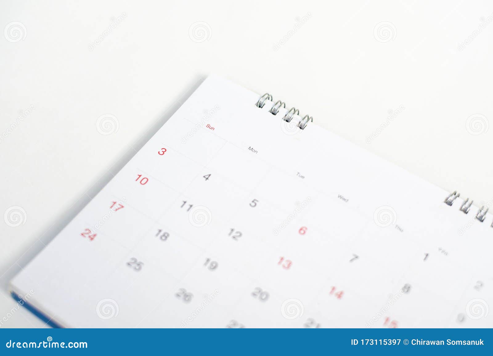 Calendar Page on White Background Stock Image - Image of monthly ...