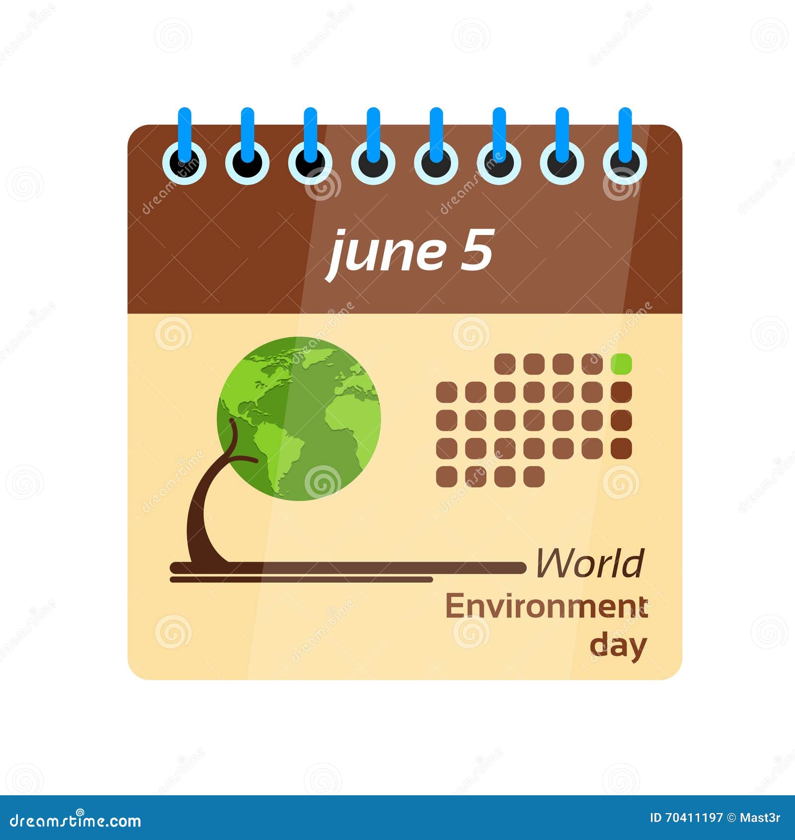 Calendar Page World Environment Day Stock Vector - Illustration of ...
