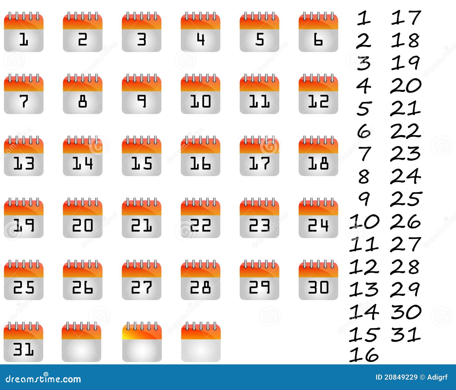 Calendar pages stock vector. Illustration of weeks, scheduler - 20849229