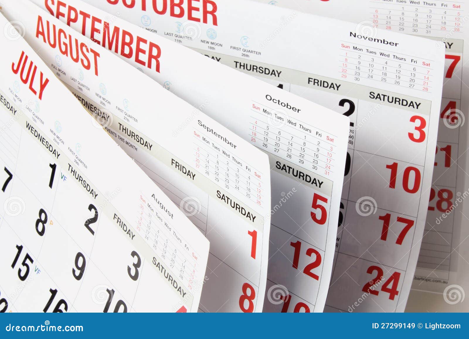 Calendar Pages stock image. Image of dates, days, weeks - 27299149