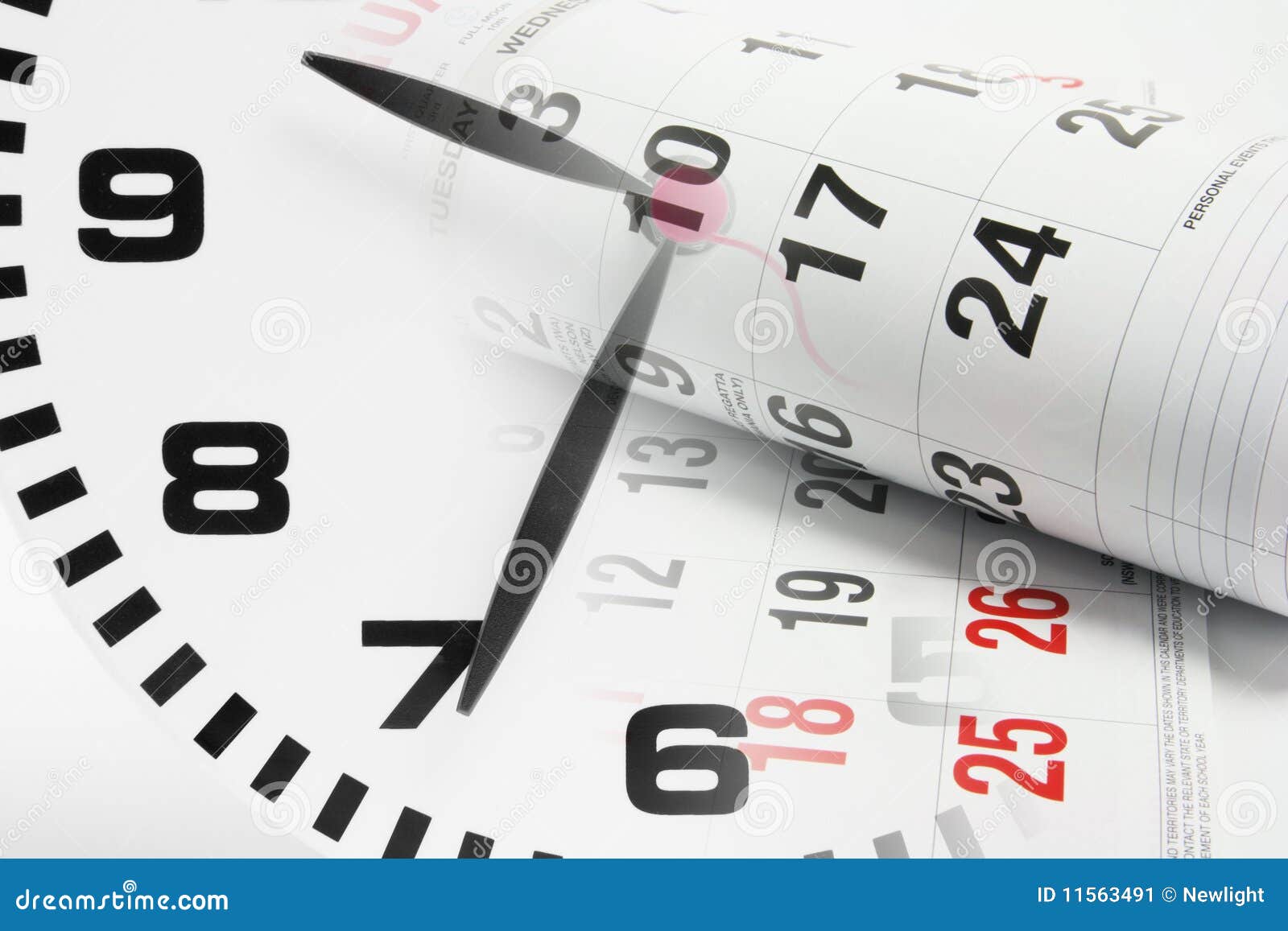 Calendar Pages and Clock stock image. Image of holidays - 11563491