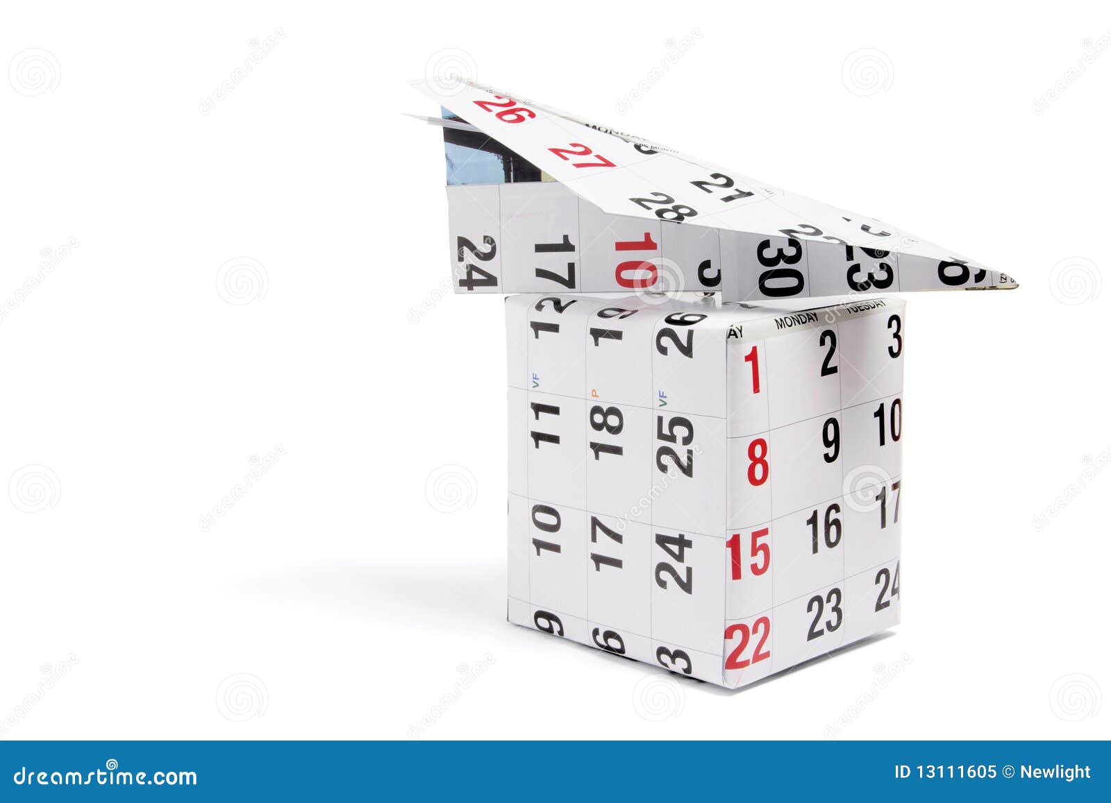 Calendar Paper Planeand Box Stock Image - Image of days, page: 13111605