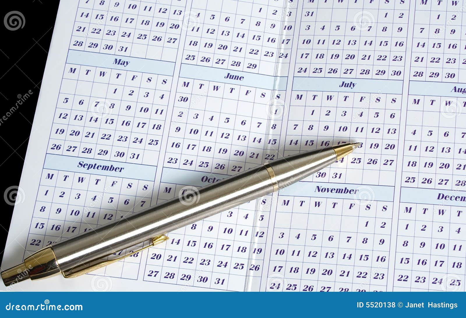 Calendar with Pen stock photo. Image of date, week, july - 5520138