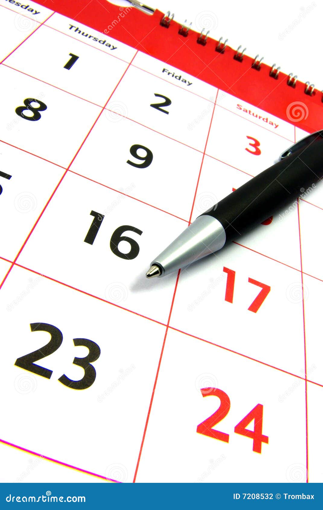Calendar with pen view stock photo. Image of diary, detail - 7208532