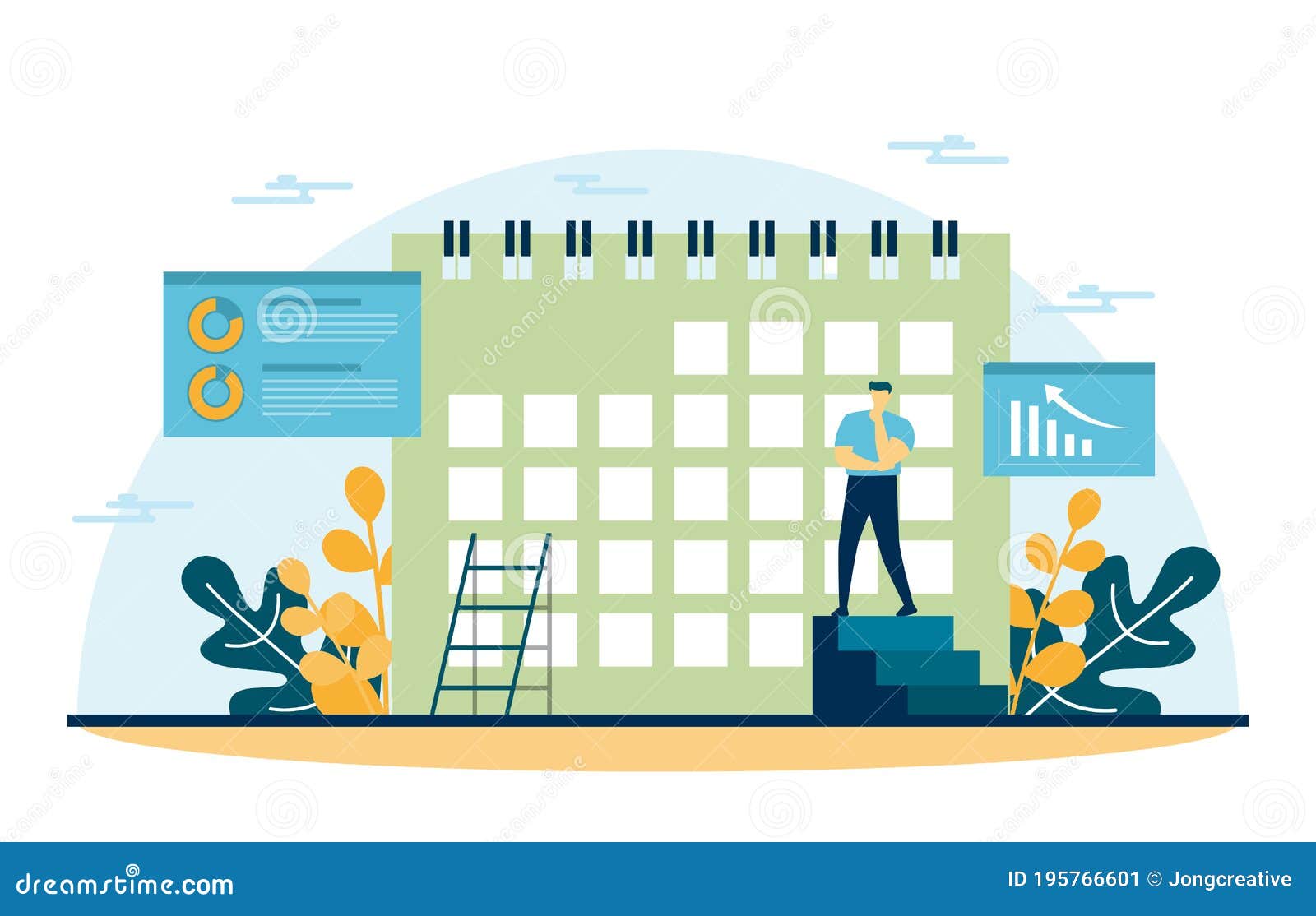 Calendar People Commitment Teamwork Together Outline Logo Vector Illustration | CartoonDealer ...