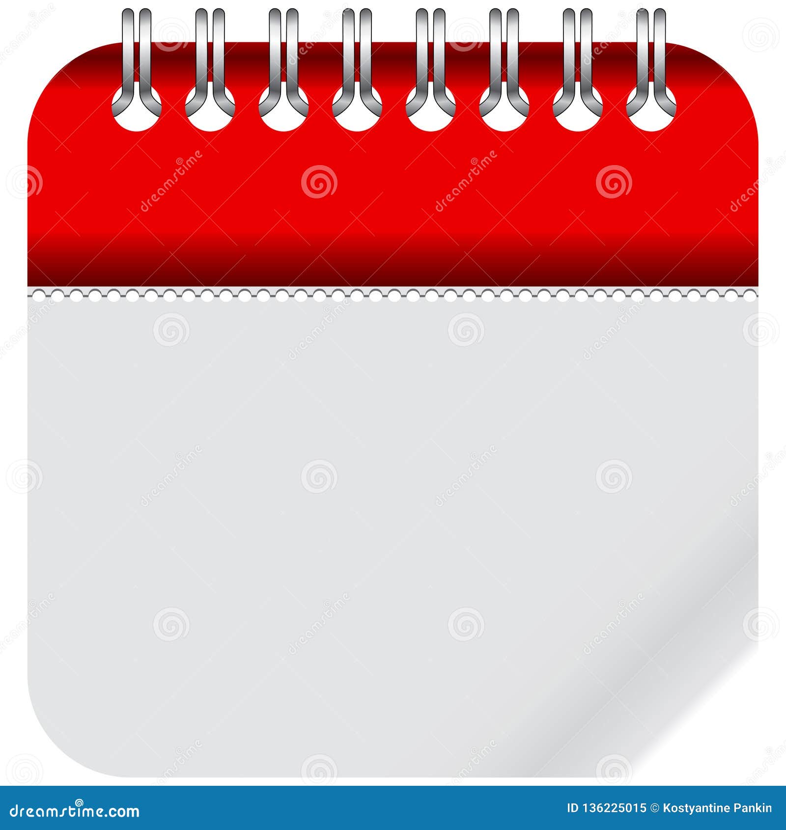 Calendar with perforation stock vector. Illustration of note - 136225015