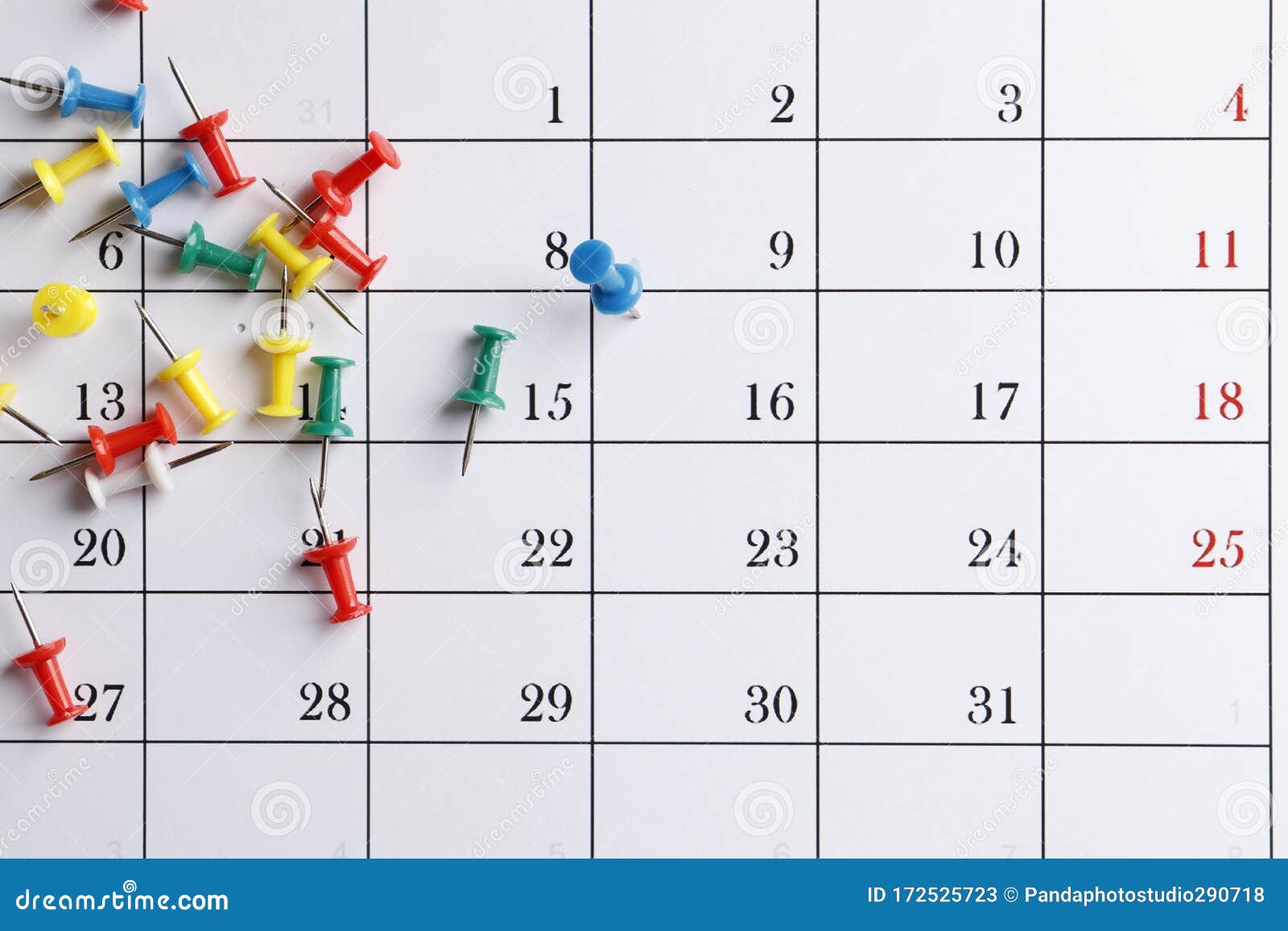 Calendar with Pins. Important Date Stock Image - Image of management ...