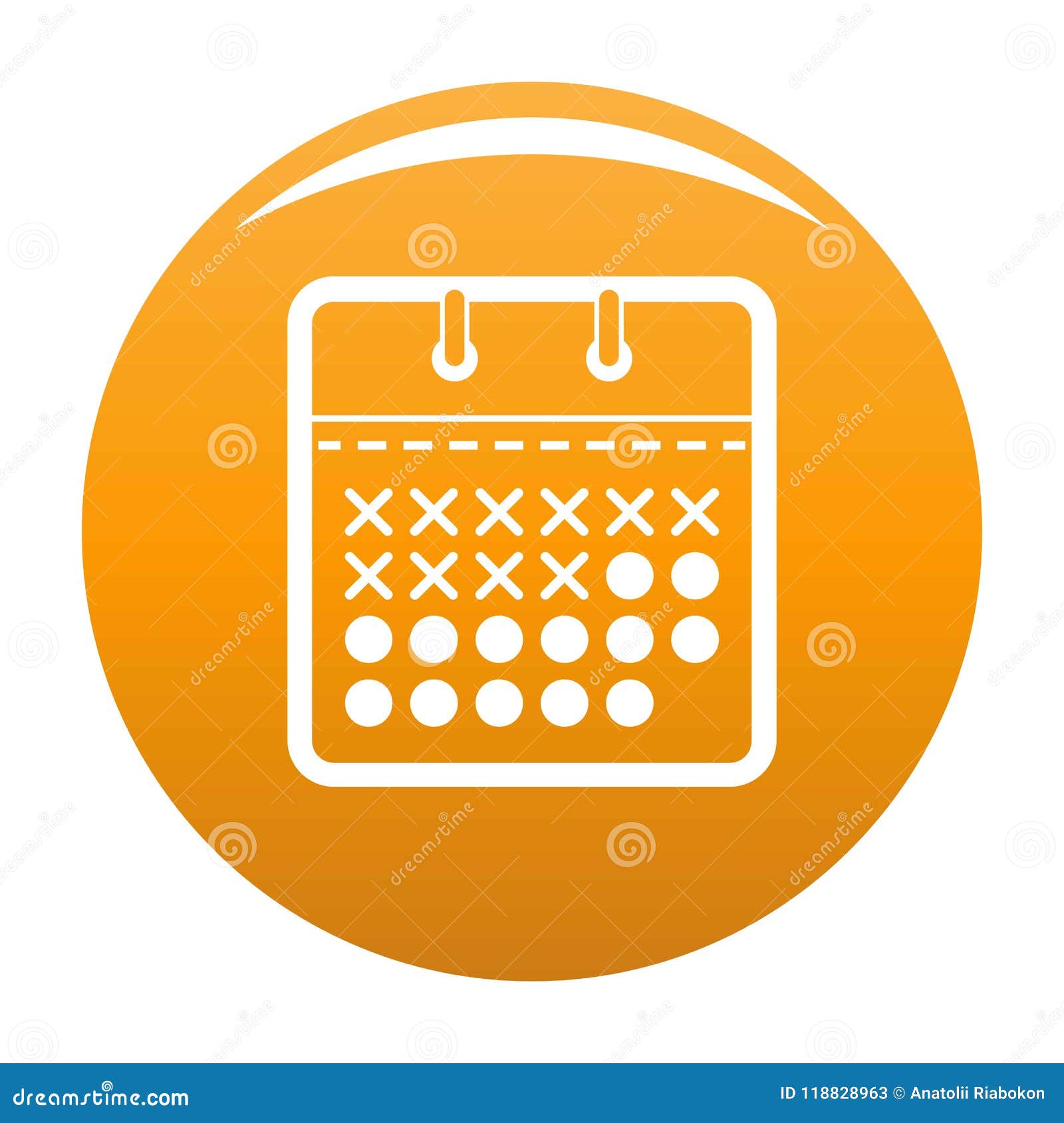 Calendar Plan Icon Vector Orange Stock Vector - Illustration of object ...
