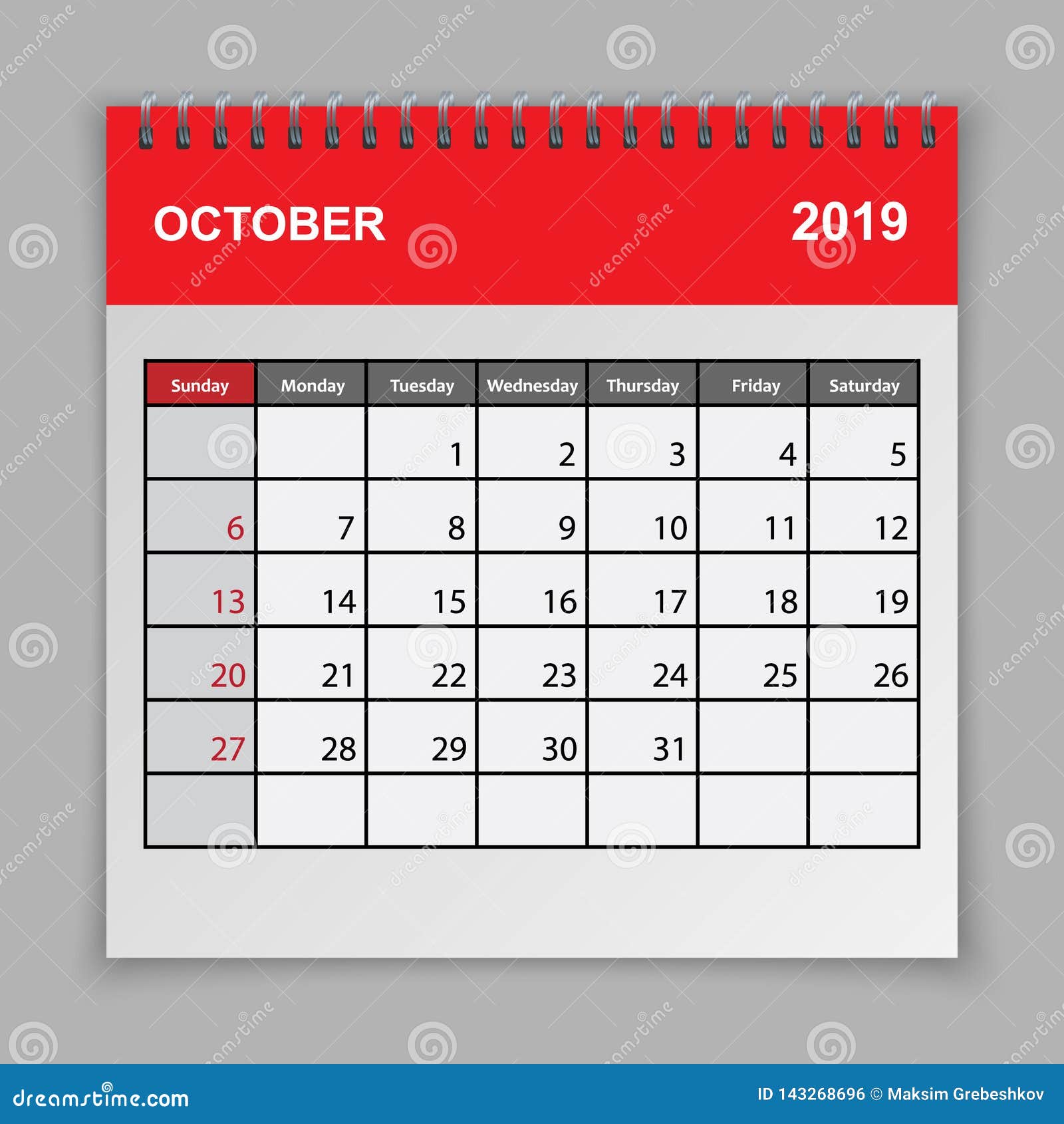 Calendar Planner Design Template Stock Illustration - Illustration of ...