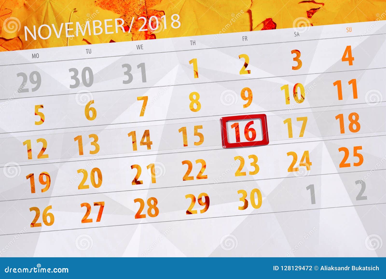 131 November 16 Calendar Page Stock Photos - Free & Royalty-Free Stock ...