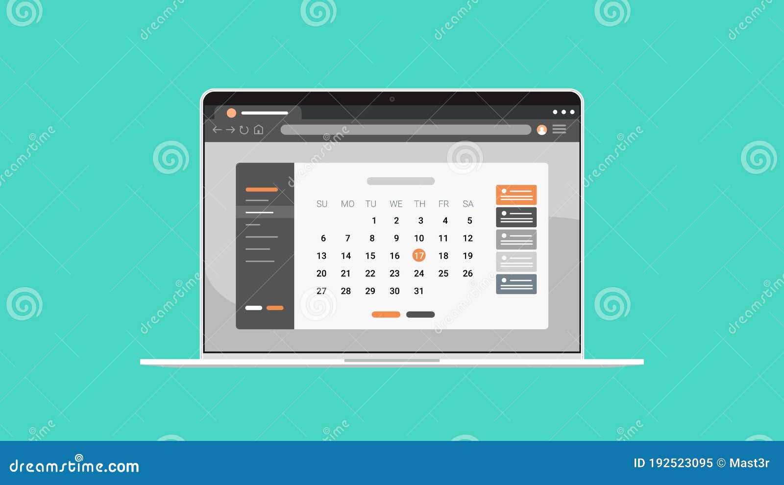 Calendar Planner Schedule on Laptop Screen Organization Management ...