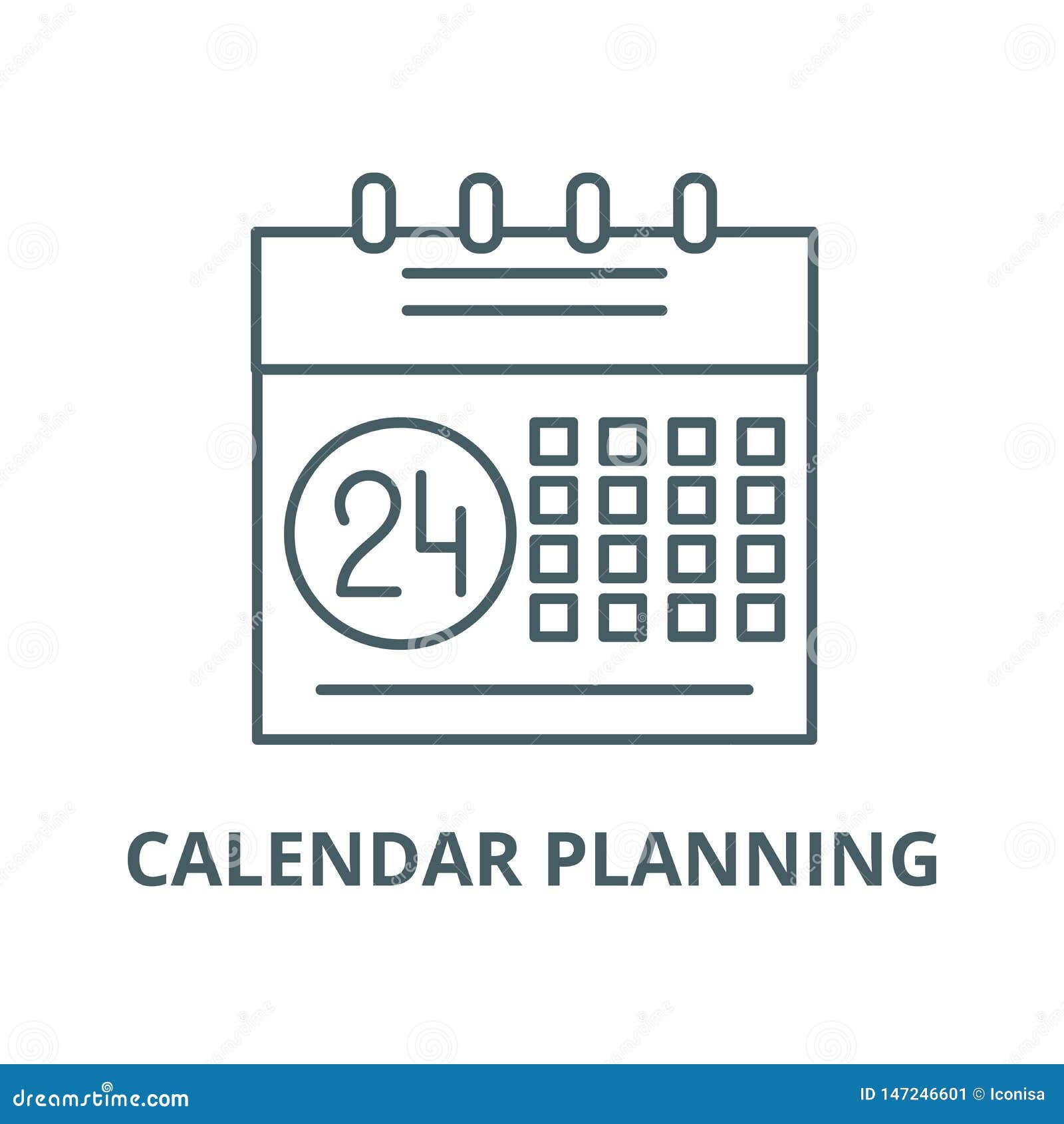 Calendar Planning System Vector Line Icon, Linear Concept, Outline Sign ... Calendar Planning System Vector Line Icon, Linear Concept, Outline Sign ...