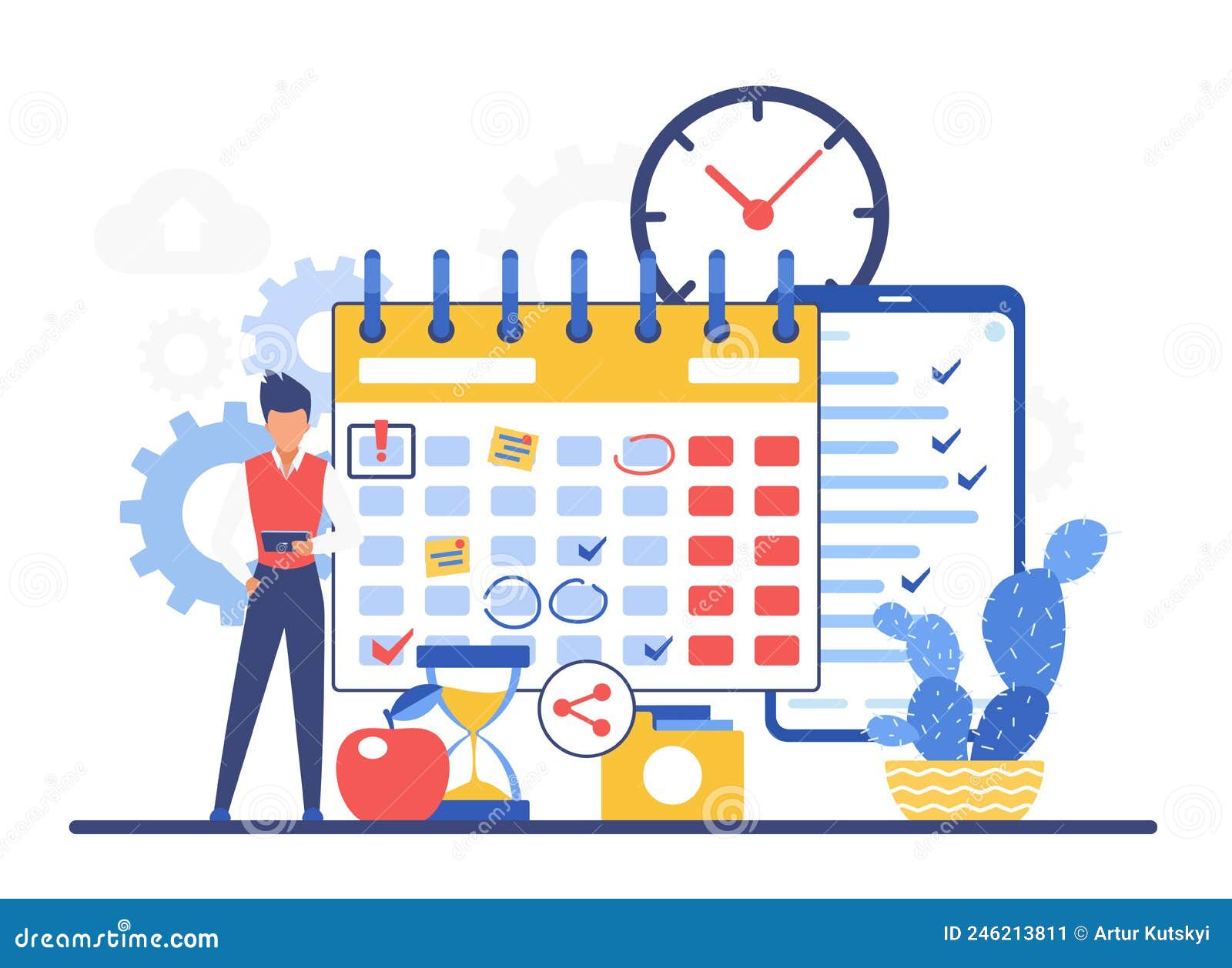 Calendar Planning Timesheet Schedule Program Stock Vector ...
