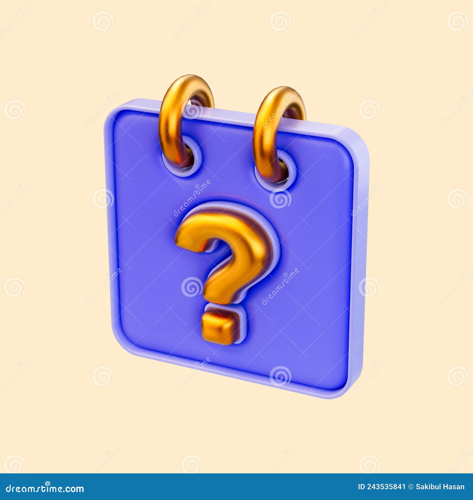 Calendar Question Mark Icon 3d Render Concept for Time Date Schedule ...