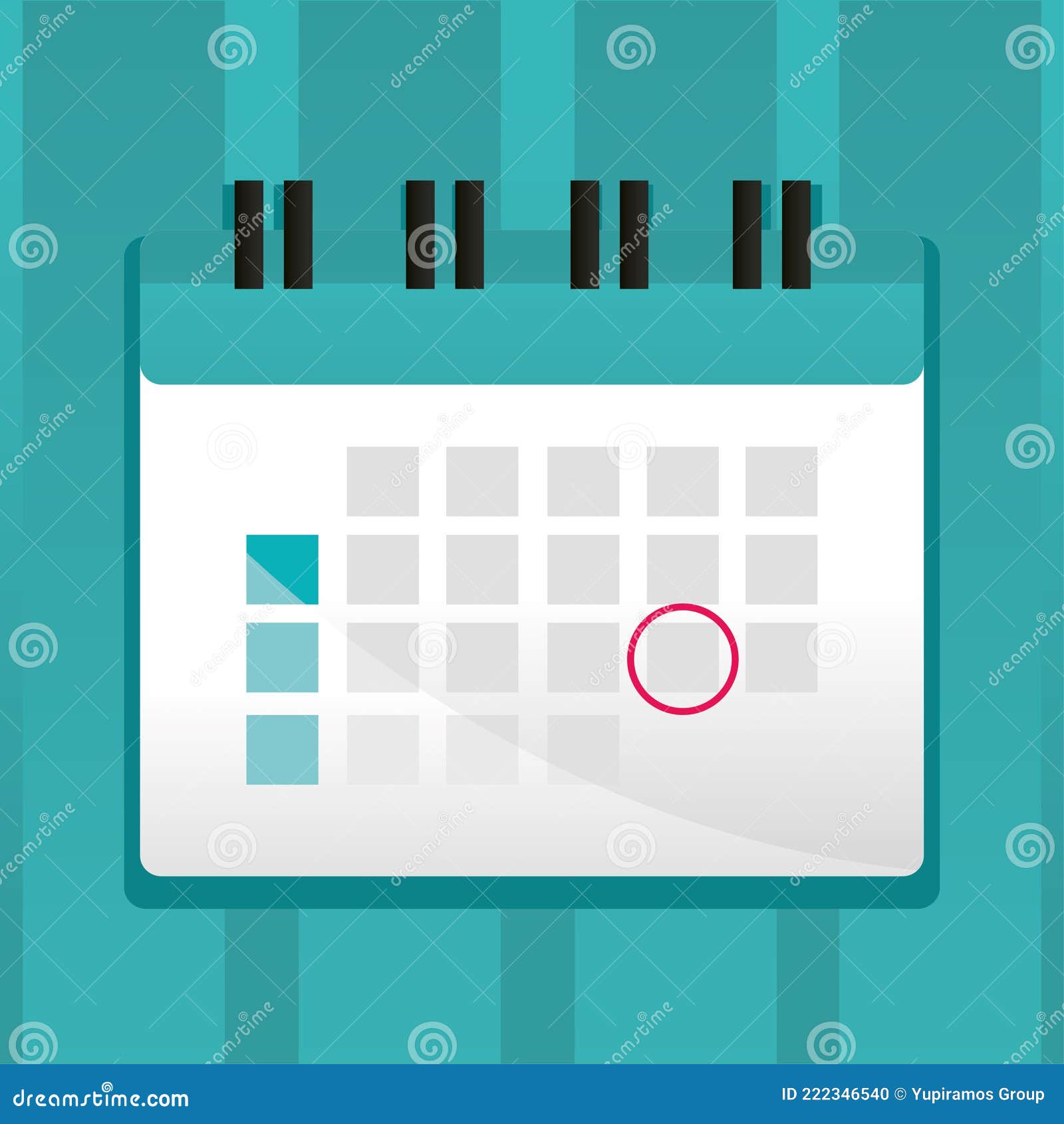 Calendar and red circle stock vector. Illustration of time - 222346540