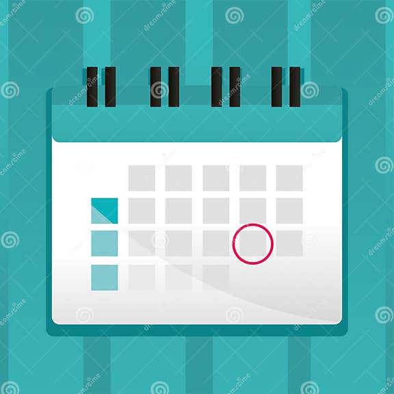 Calendar and red circle stock vector. Illustration of time - 222346540