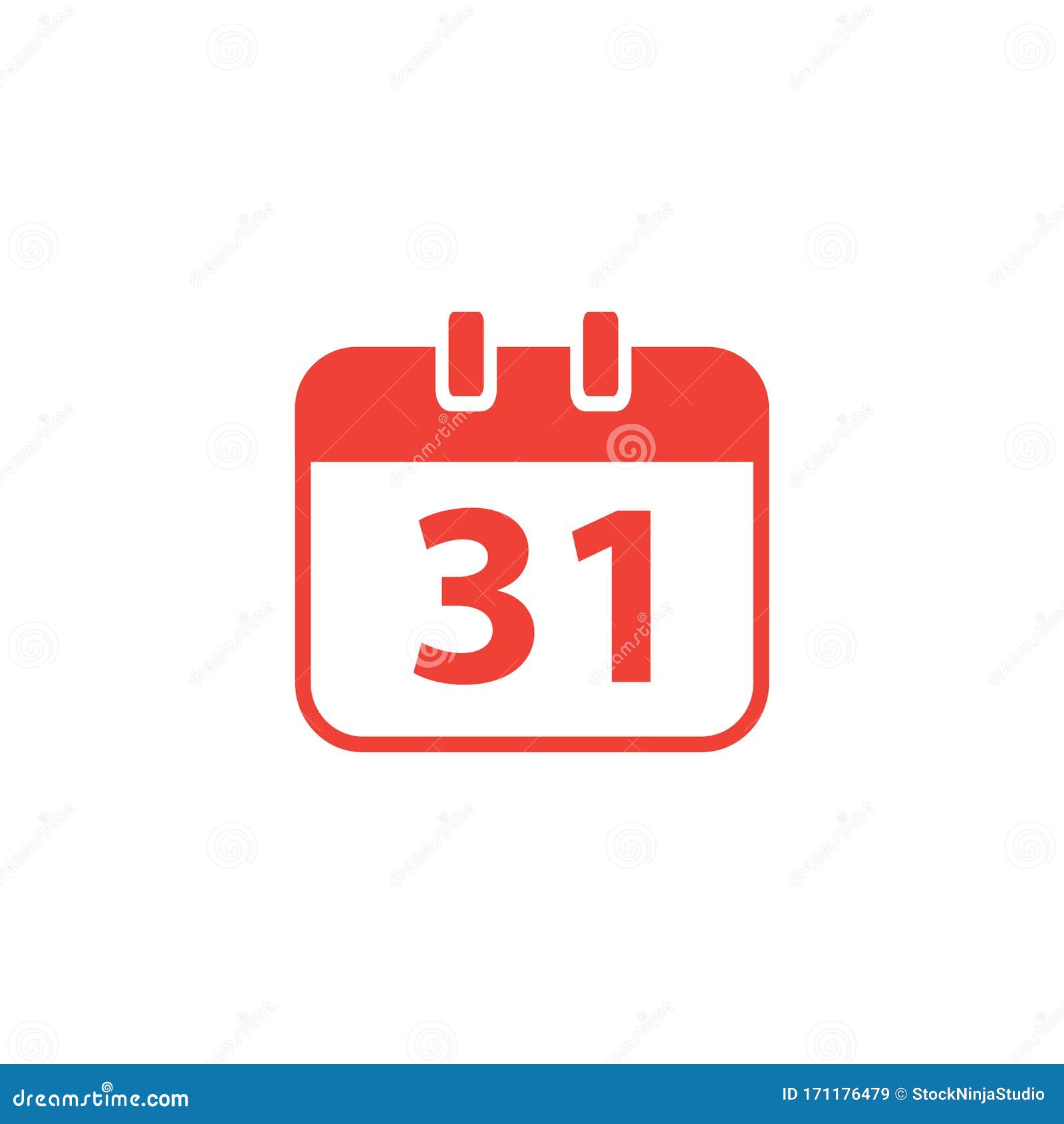 Calendar Red Icon on White Background. Red Flat Style Vector ...
