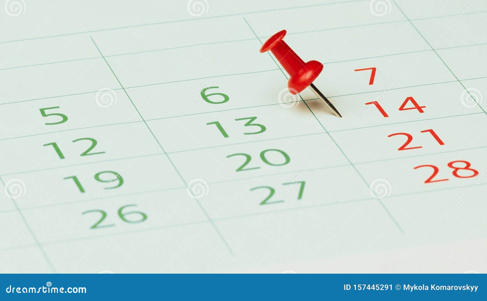 Calendar with push pin stock image. Image of booked - 157445291