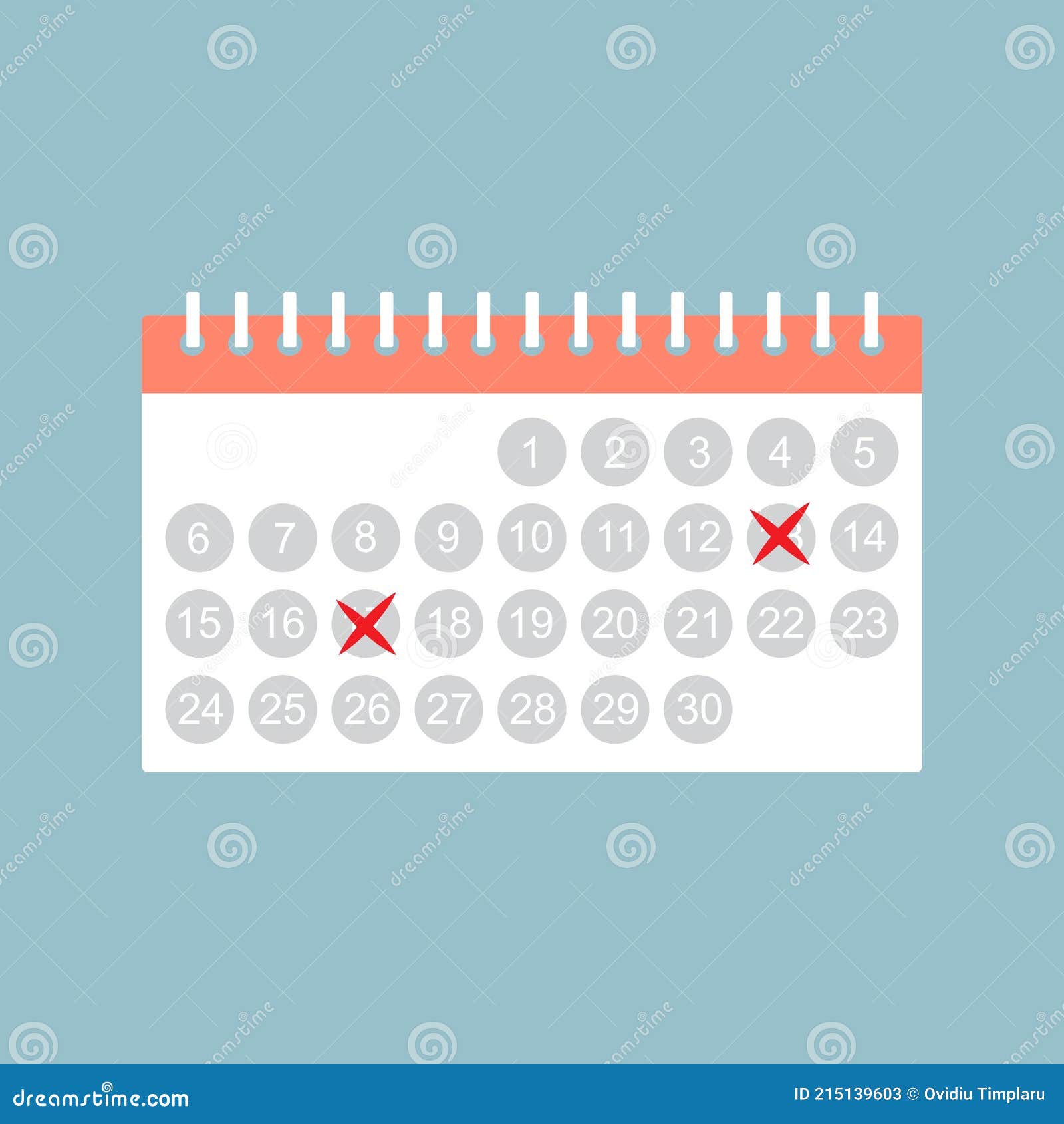 Calendar with Reminder Vector Illustration, Flat Design Stock Vector ...